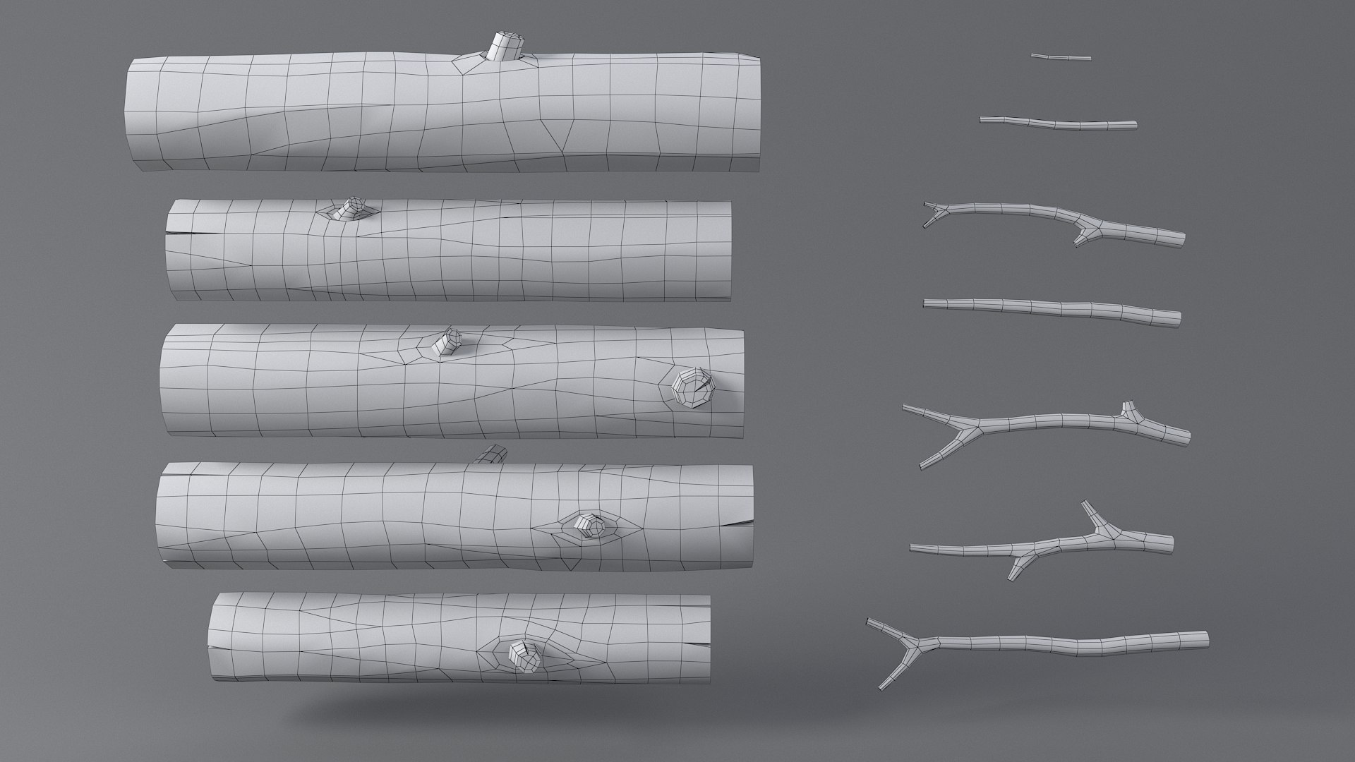 Cartoon Log And Twigs Pack Model - TurboSquid 1912460