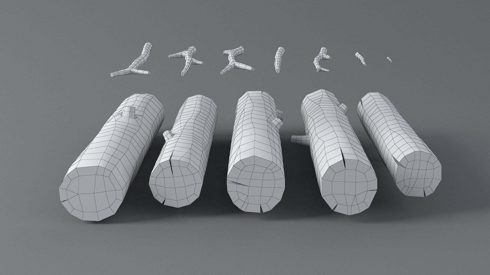 Cartoon Log And Twigs Pack Model - TurboSquid 1912460