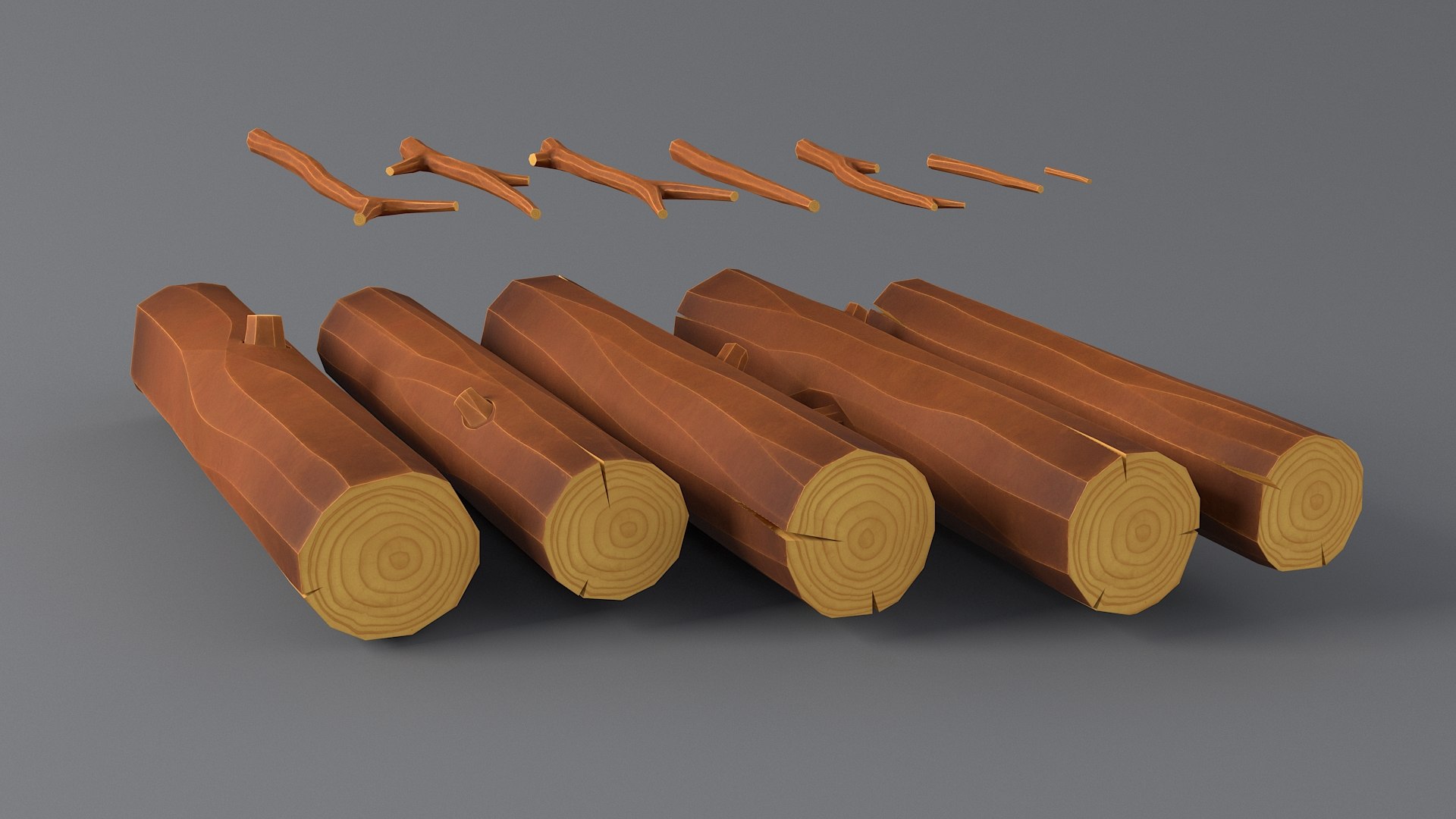 Cartoon Log And Twigs Pack Model - TurboSquid 1912460