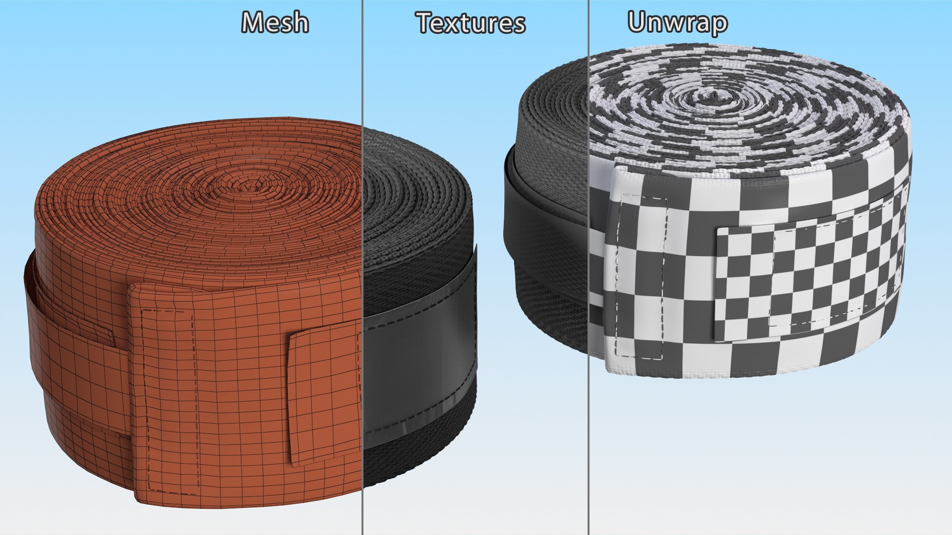 3D Model Black Boxing Hand Wrap 2 Rolls Fur - TurboSquid 1942052