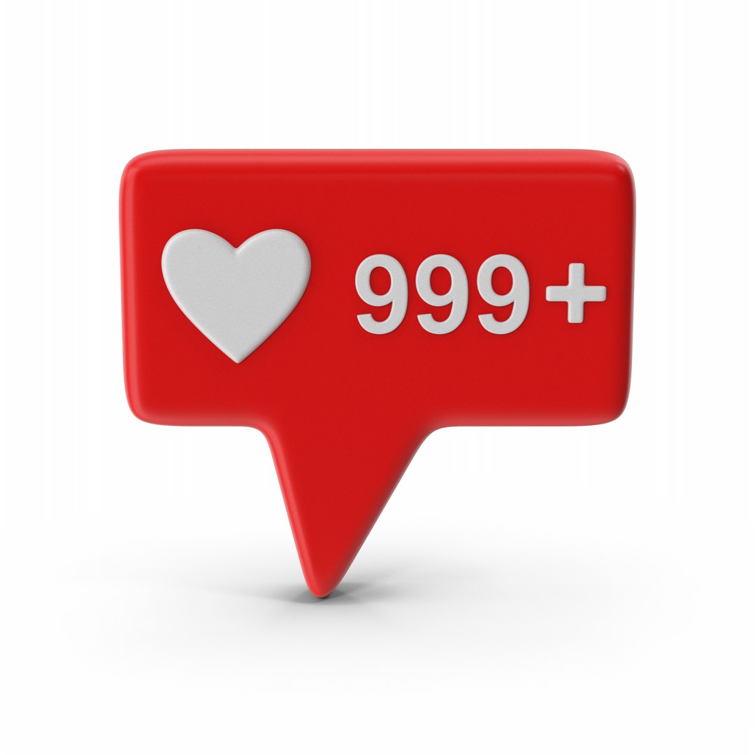 3D model Social Media Banner Over 999 Likes Symbol - TurboSquid 2168745