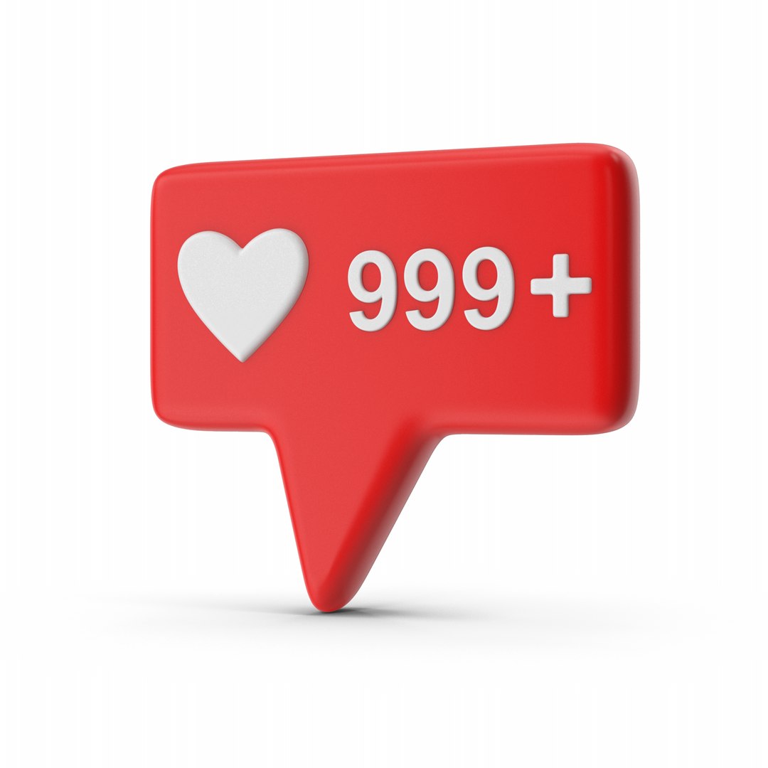 3D model Social Media Banner Over 999 Likes Symbol - TurboSquid 2168745