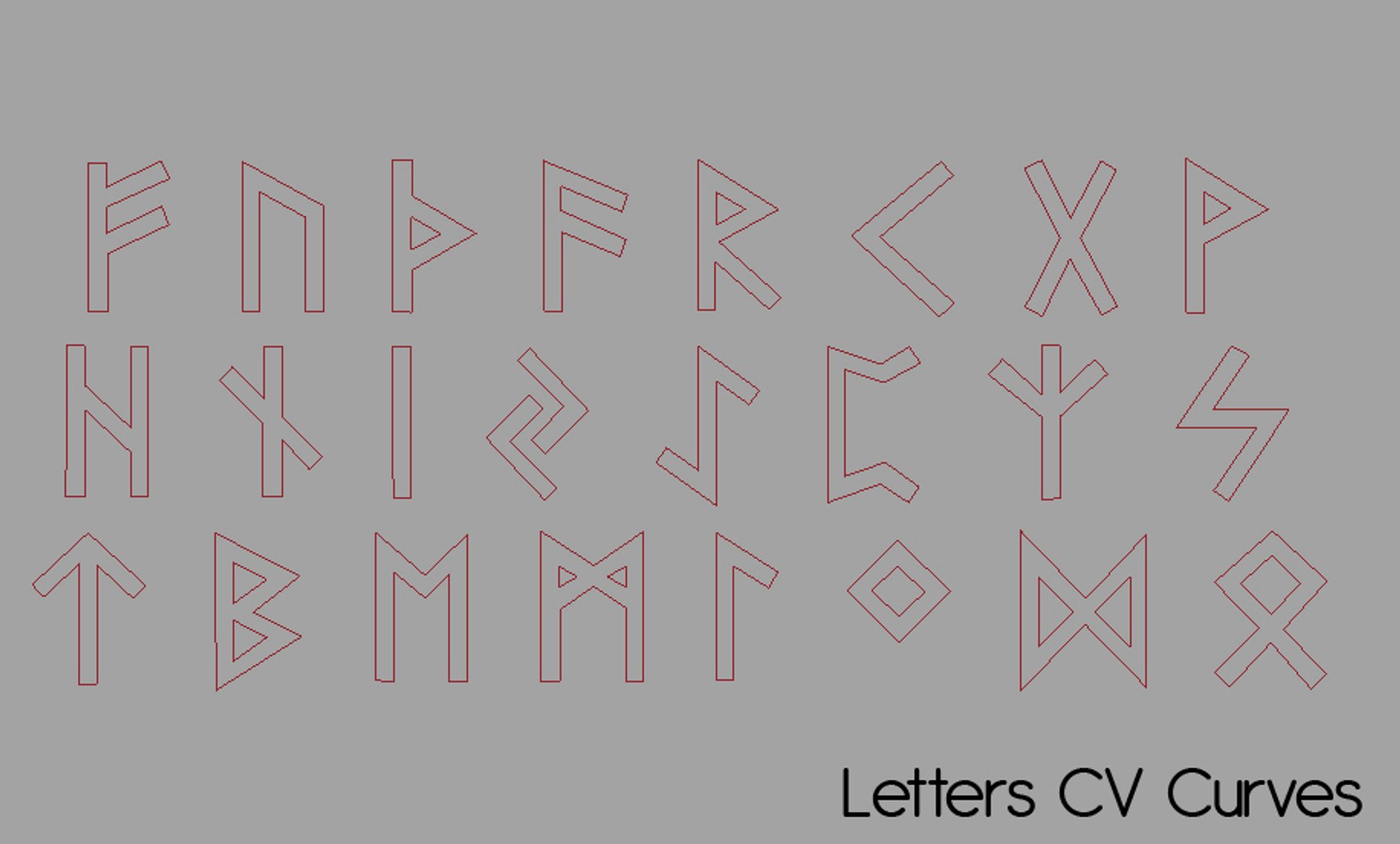 futhark rune stones 3d obj