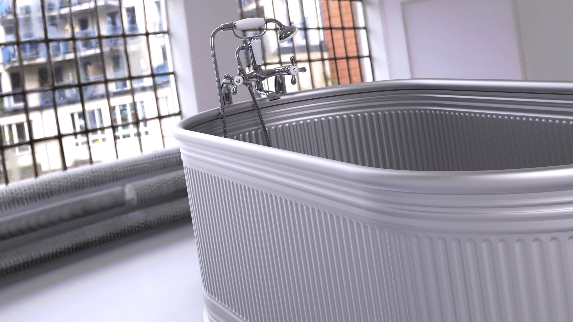 3D Aluminium Bath - TurboSquid 1478173
