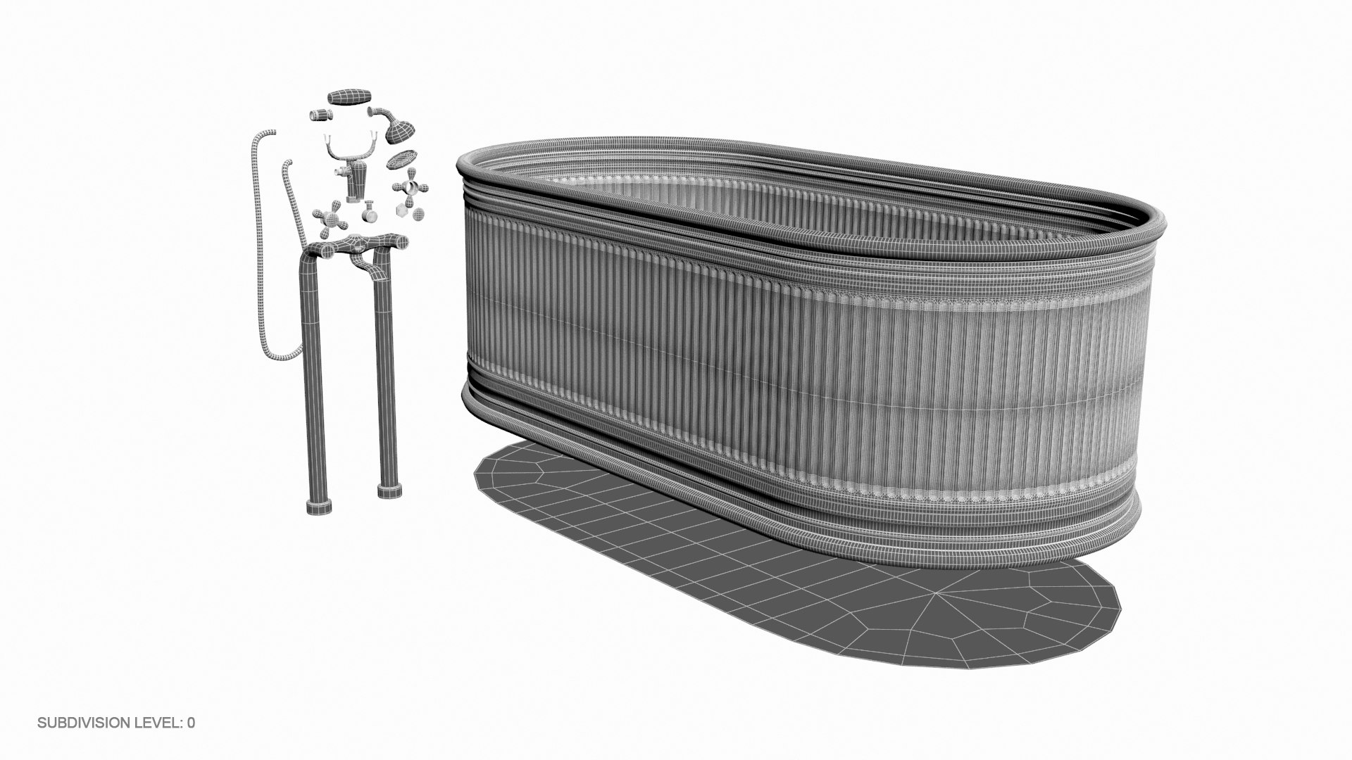 3D Aluminium Bath - TurboSquid 1478173
