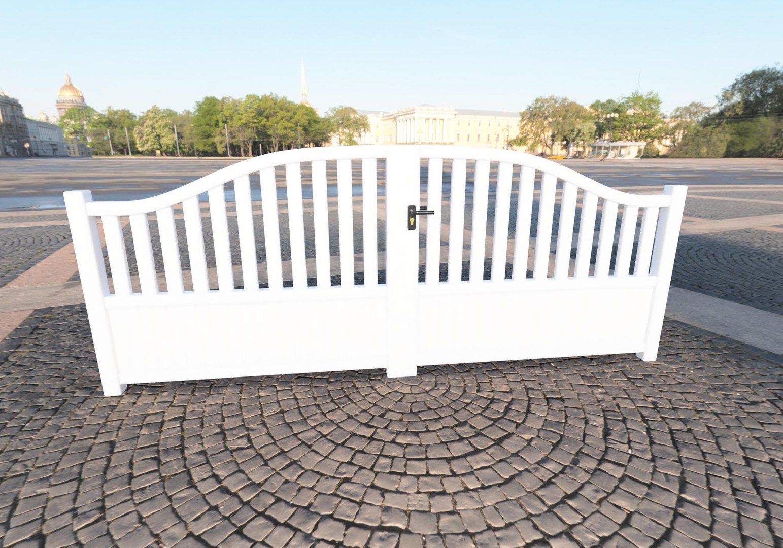 White arc gate for house 3D model - TurboSquid 1964892