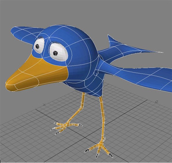 cartoon bird 3d model