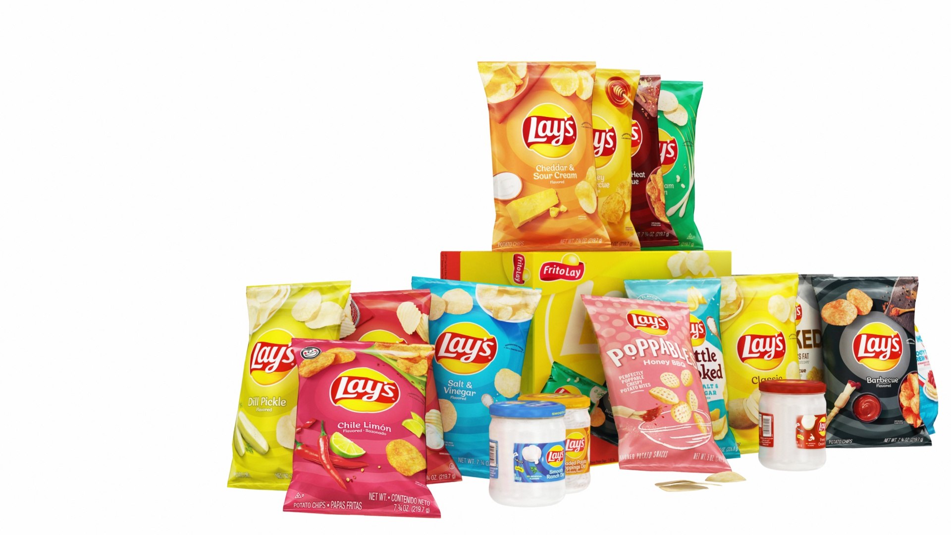 3D Lays And Ruffles 38 In 1 Model - TurboSquid 2299756