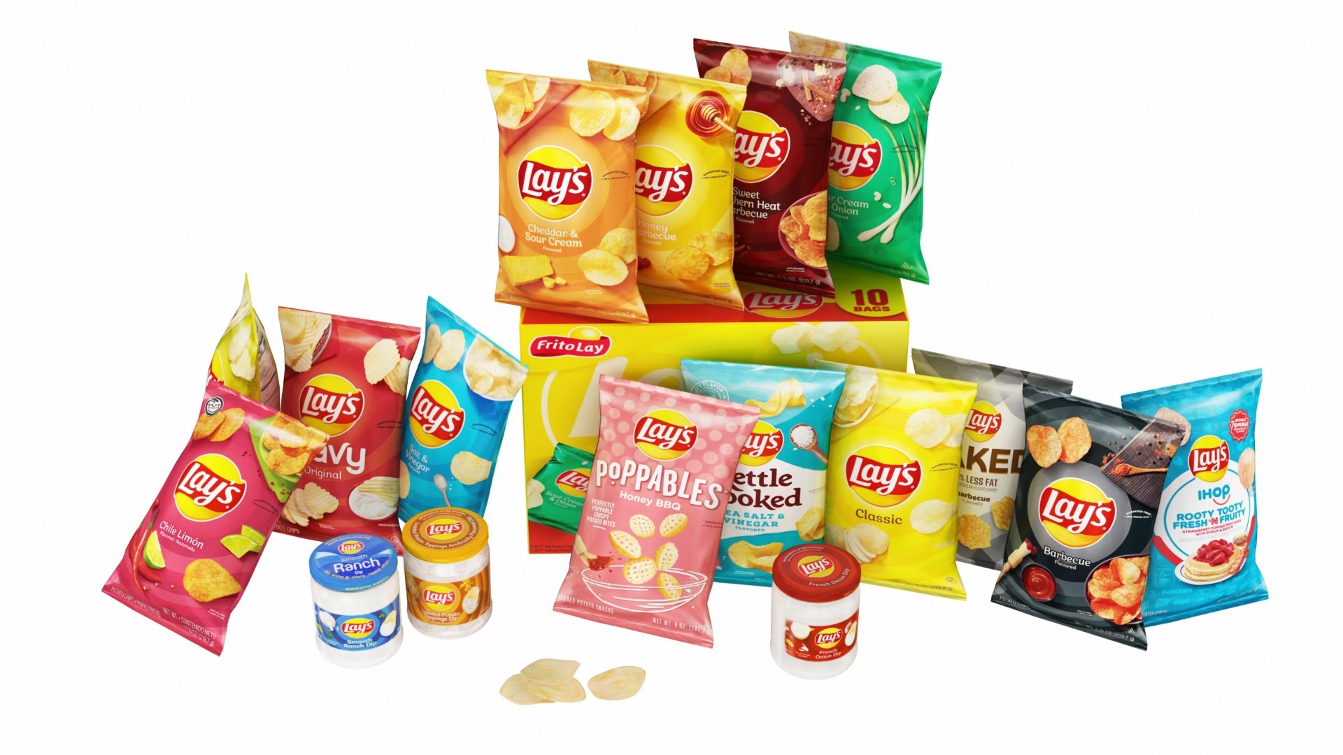 3D Lays And Ruffles 38 In 1 Model - TurboSquid 2299756