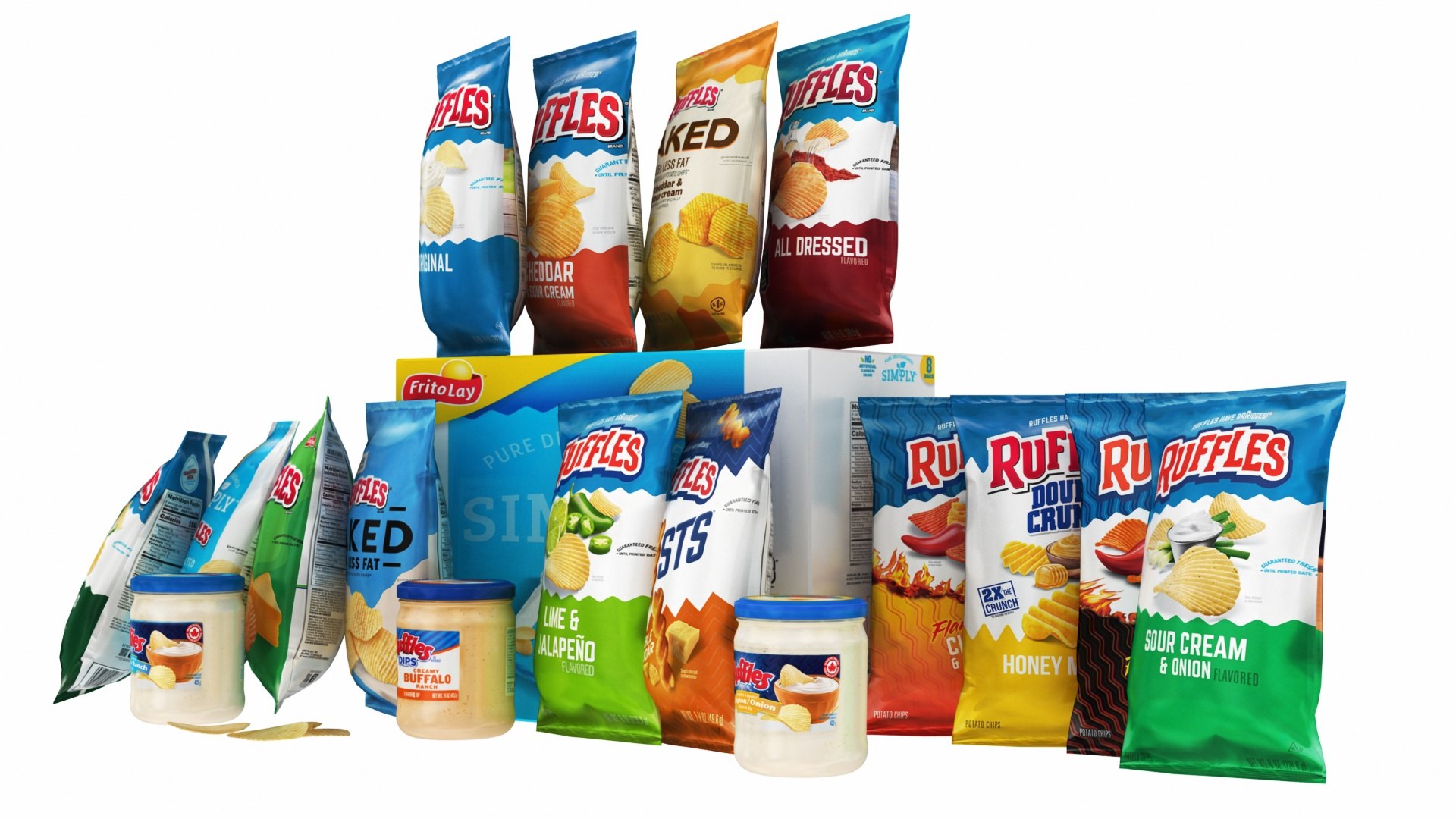 3D Lays And Ruffles 38 In 1 Model - TurboSquid 2299756