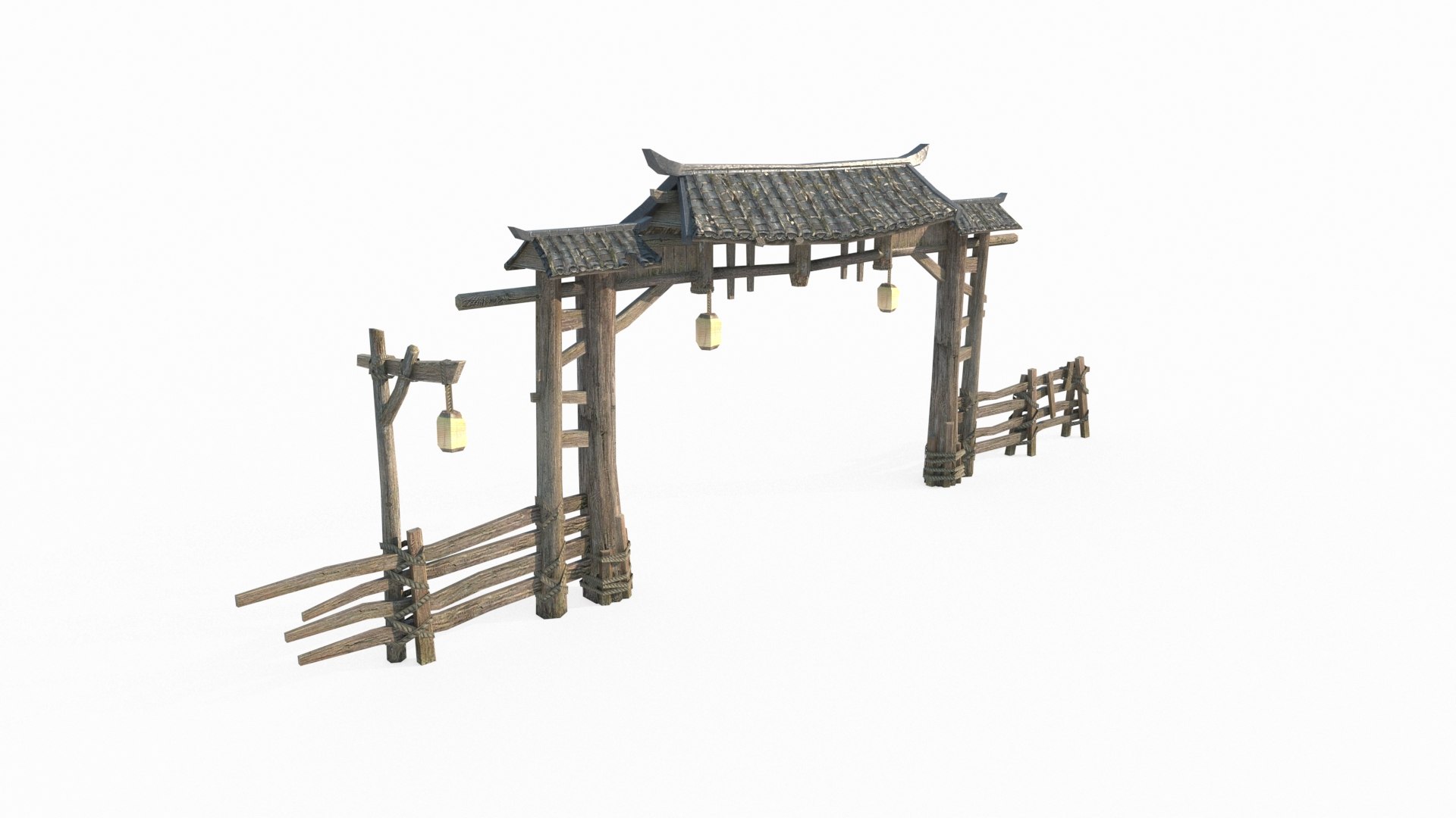 3D Ancient Village Gates In Asia - TurboSquid 2073062