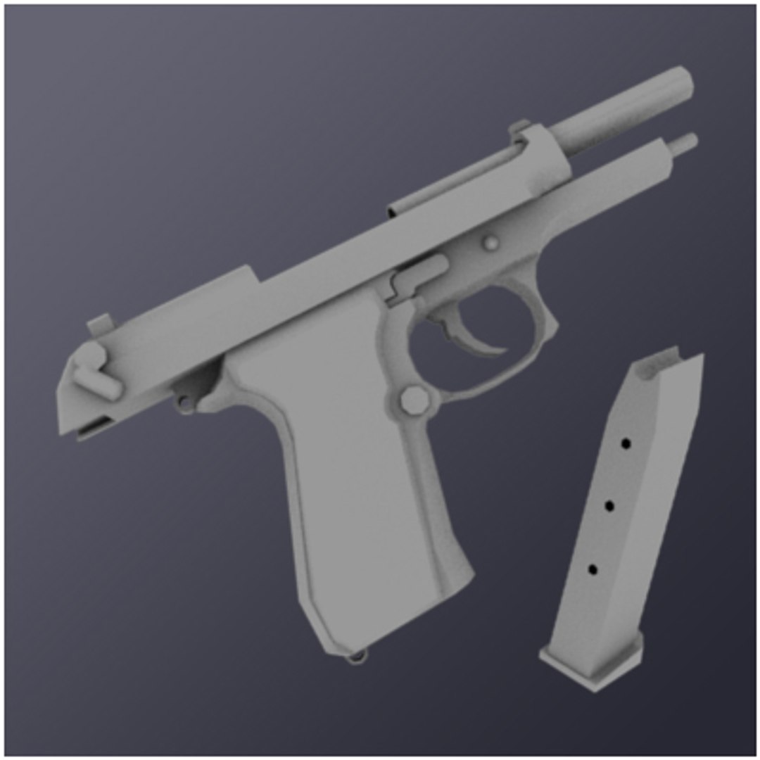 M9f Pistol 3d Model