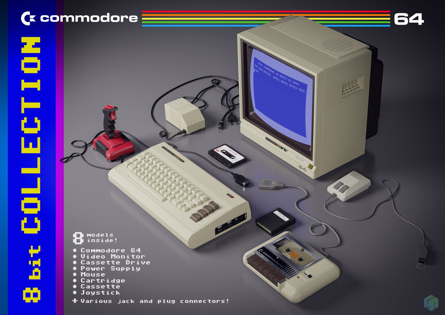 3D Model Commodore-64 Collection Pack - TurboSquid 2134425