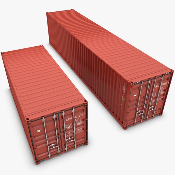 Container 40ft red 3D - TurboSquid 1292501