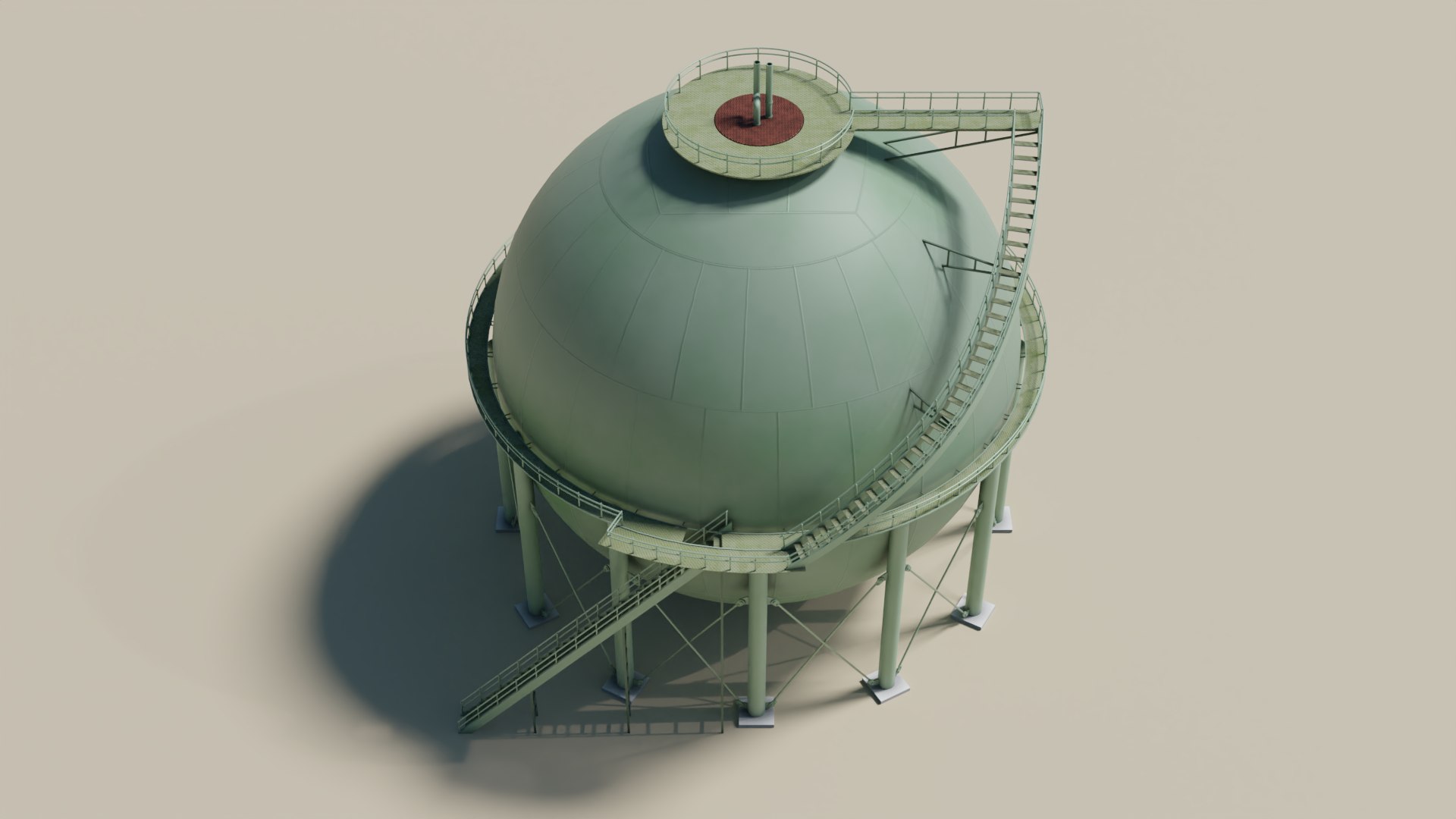 Gas holder 3D model - TurboSquid 2040236