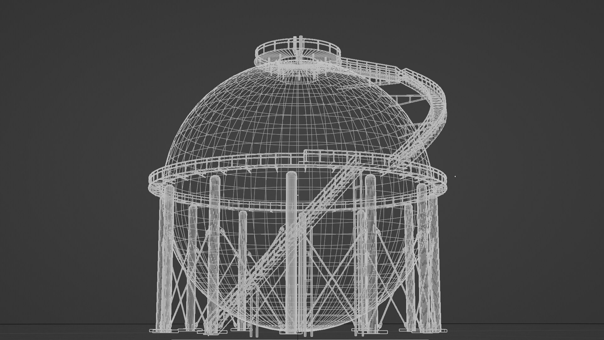 Gas holder 3D model - TurboSquid 2040236