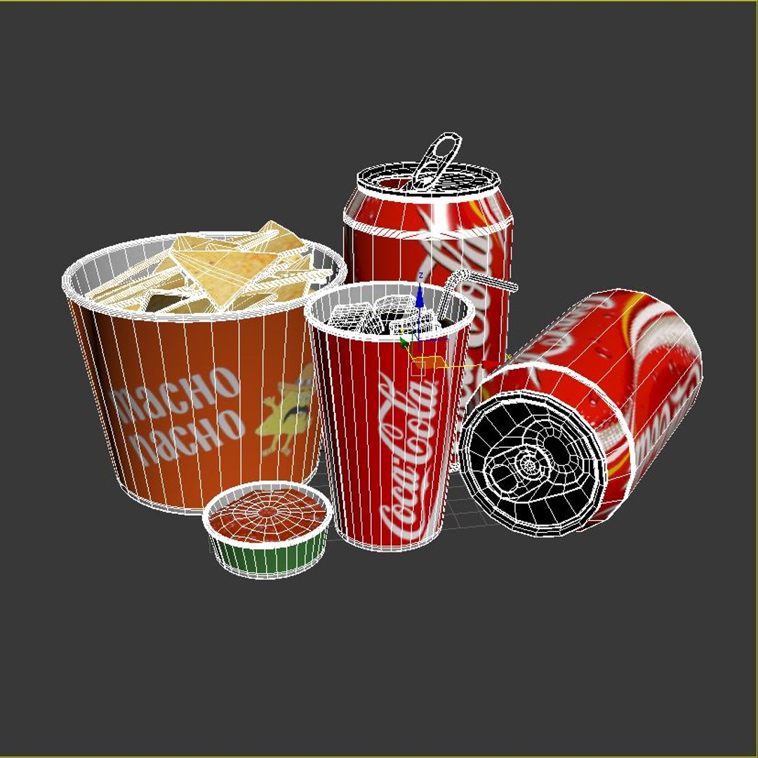 nachos cola 3d obj