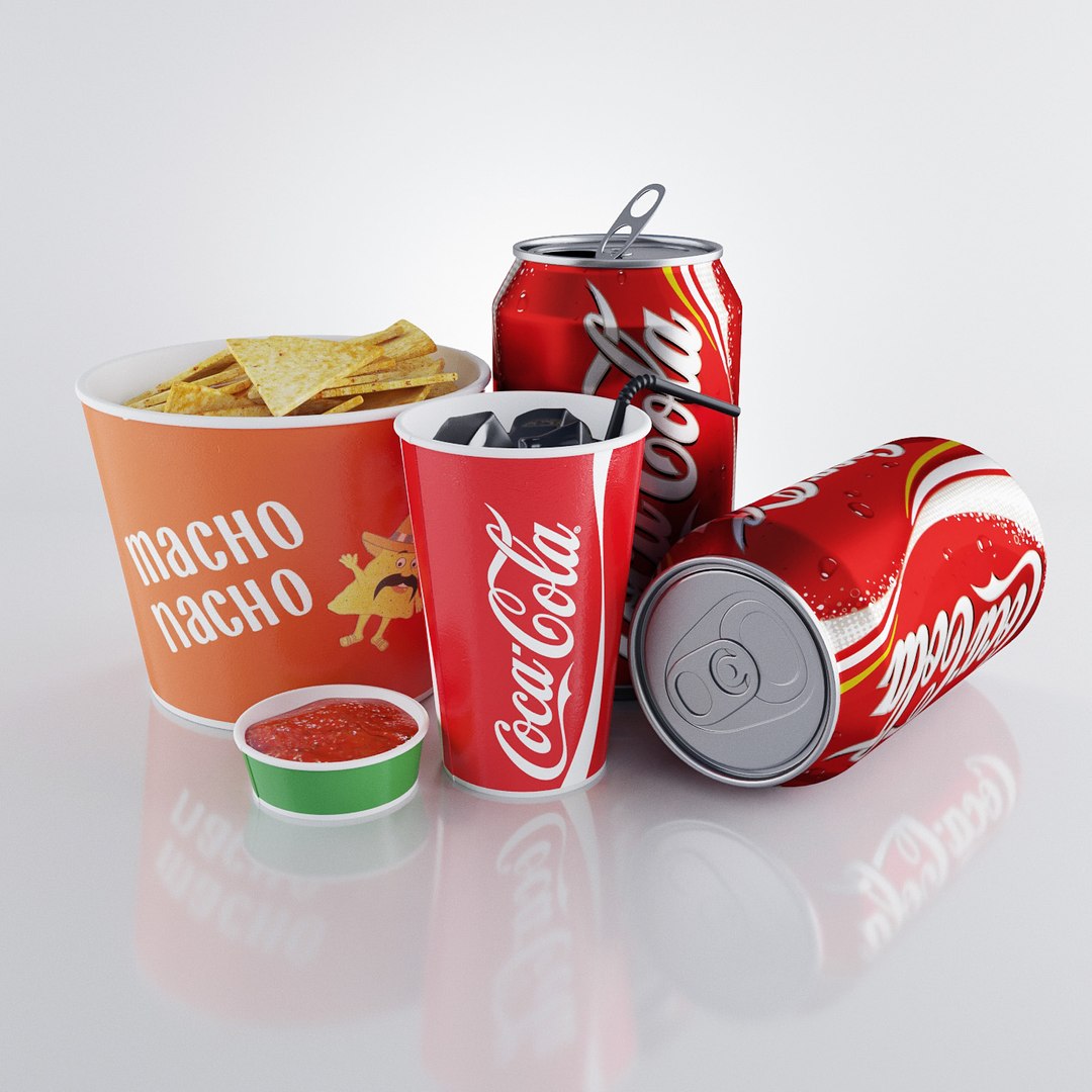 nachos cola 3d obj
