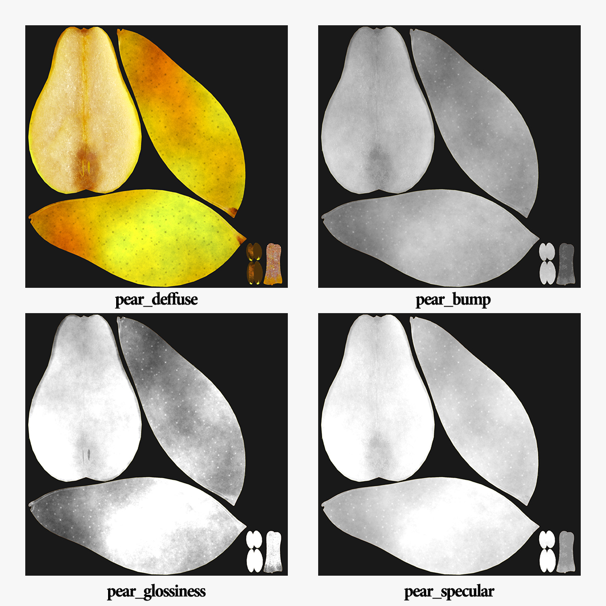 3d pear photorealistic model