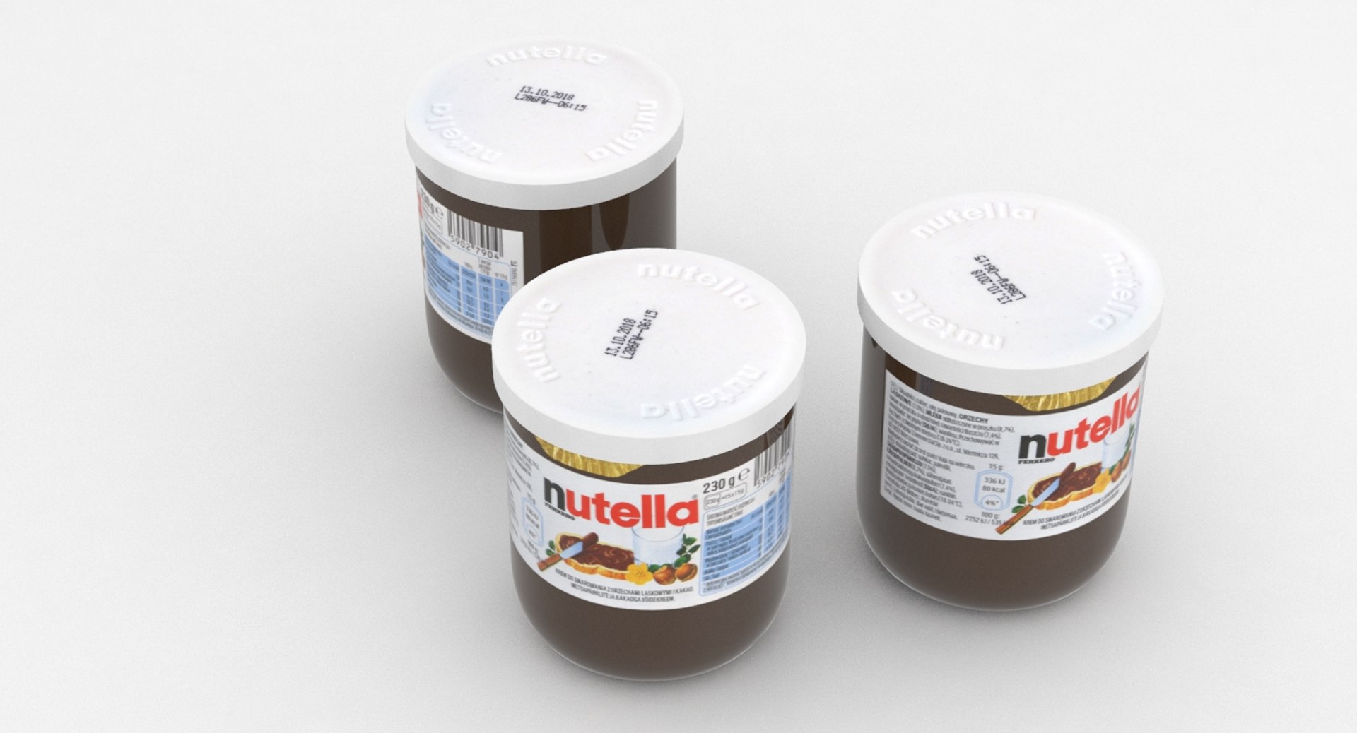 3D nutella 230g jar model - TurboSquid 1272994