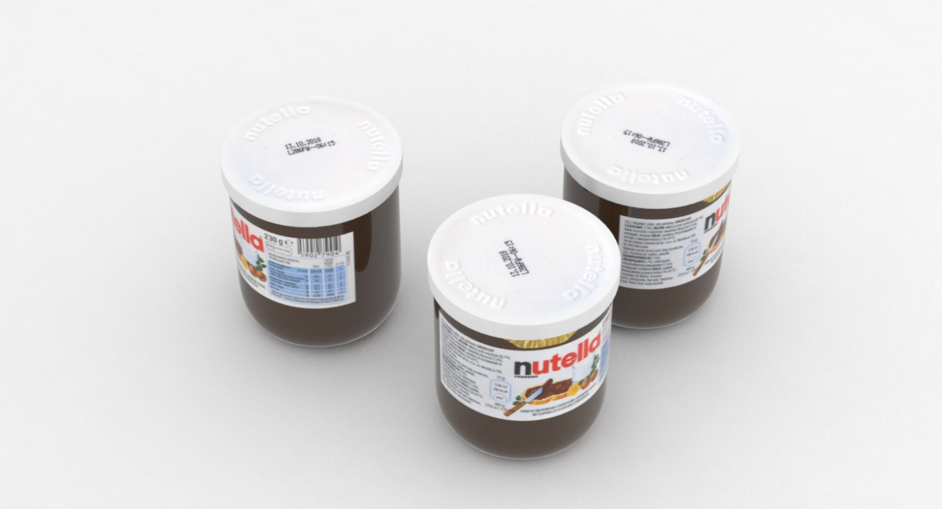 3D nutella 230g jar model - TurboSquid 1272994