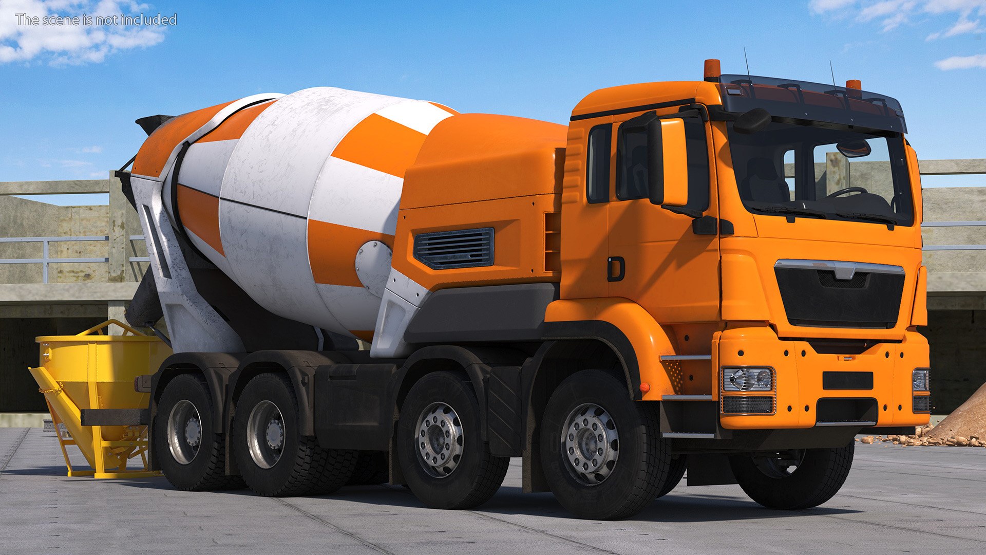 Electric Hybrid Mixer With Concrete Bucket Model - TurboSquid 2267077