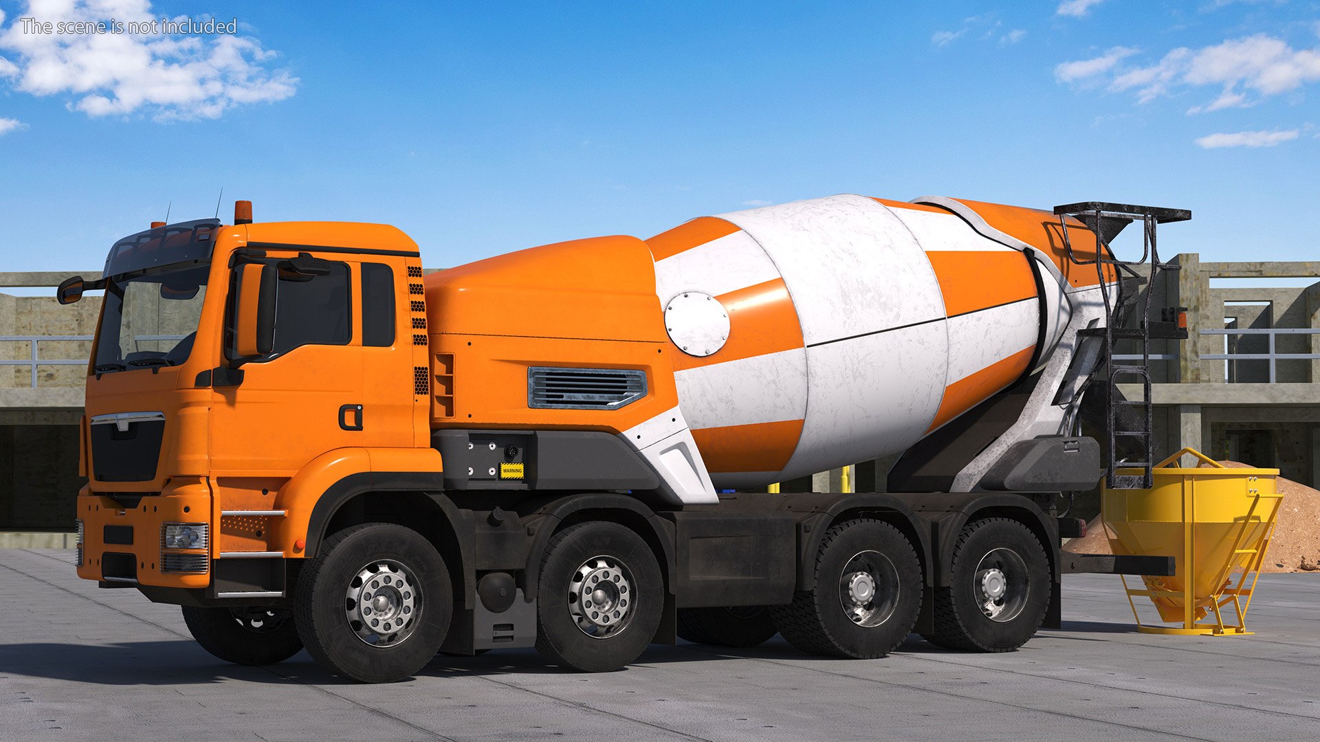 Electric Hybrid Mixer With Concrete Bucket Model - TurboSquid 2267077