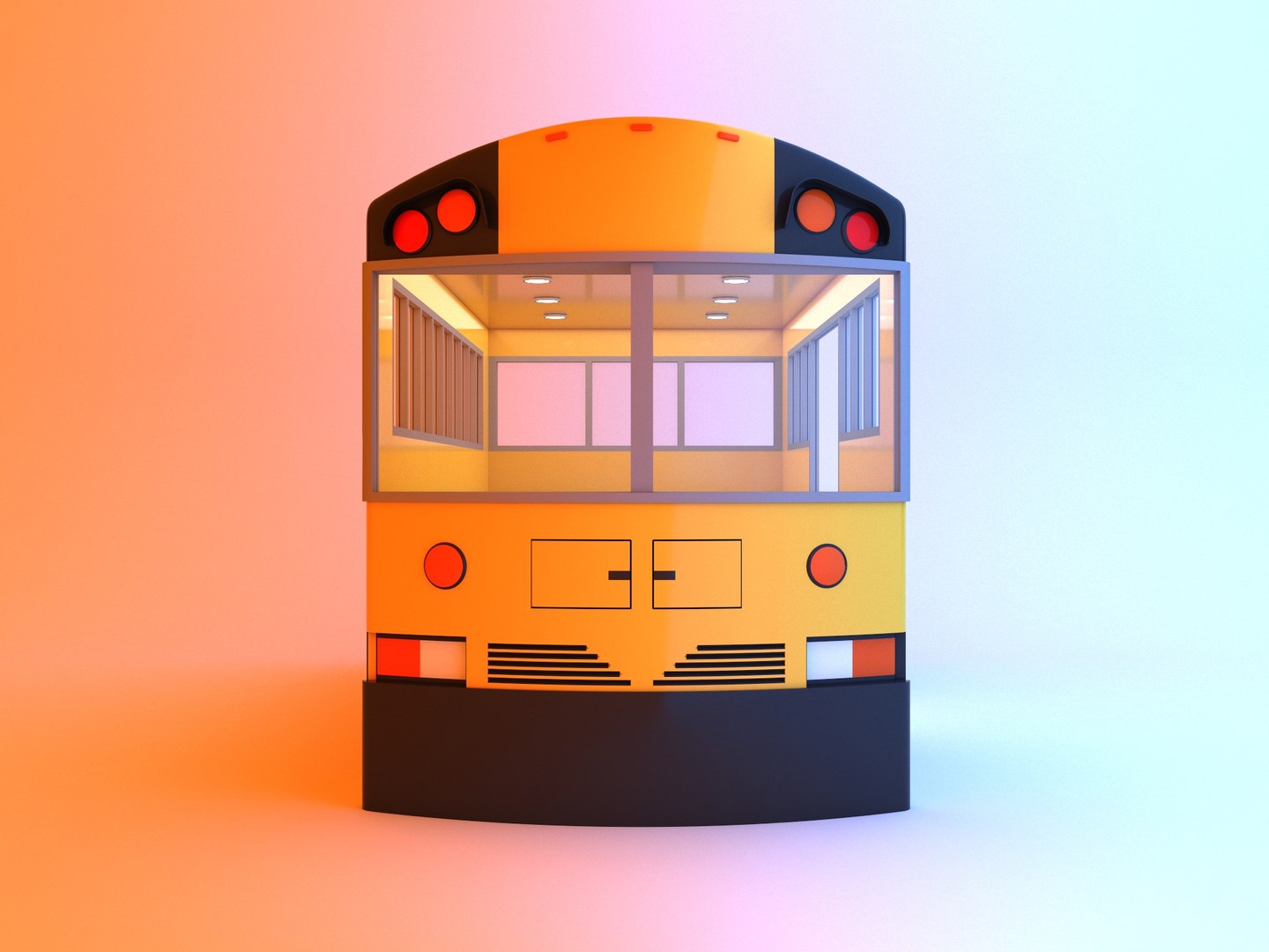 3D Retro Original ICRE School Bus Stop - TurboSquid 1816370