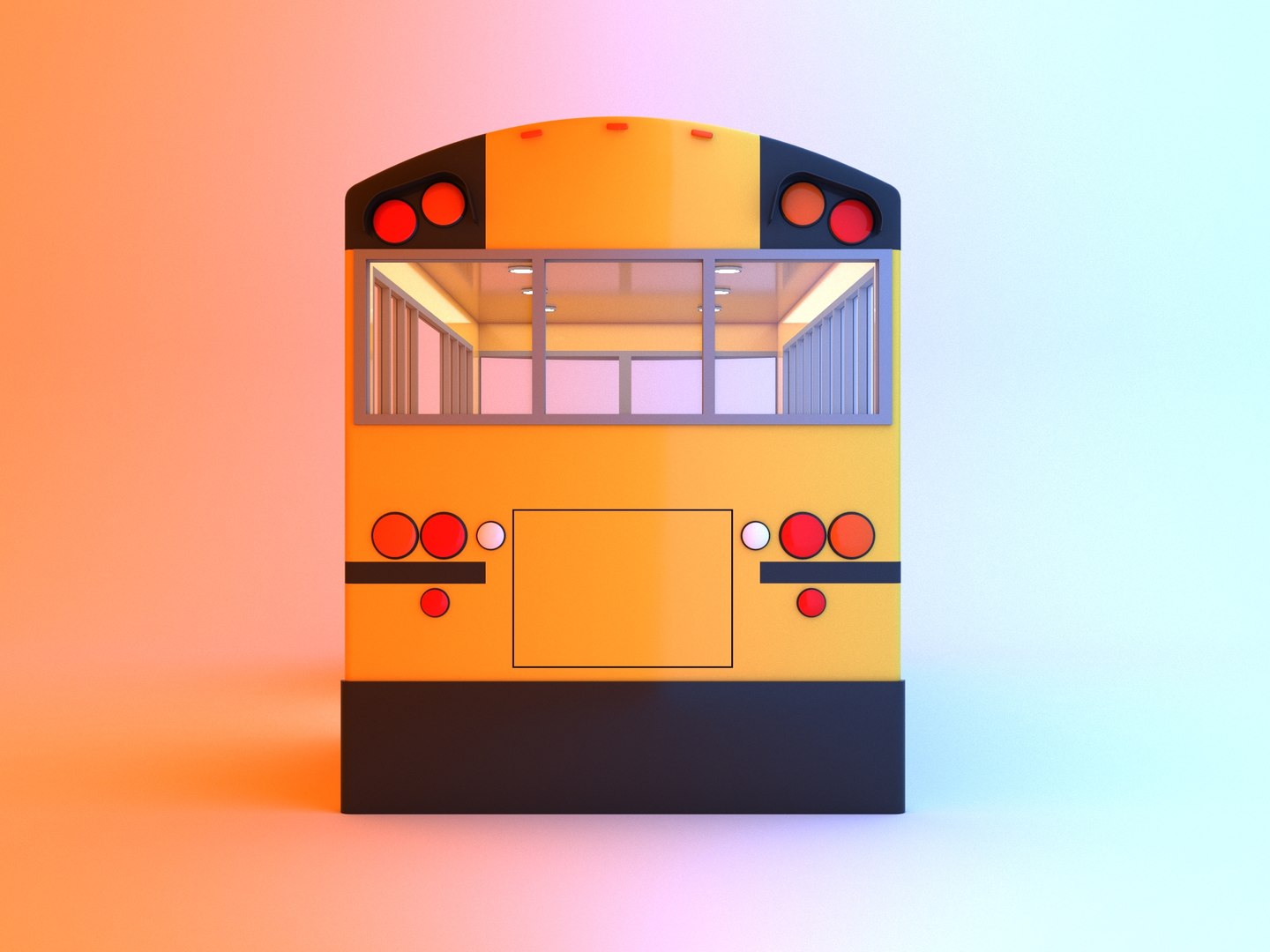 3D Retro Original ICRE School Bus Stop - TurboSquid 1816370