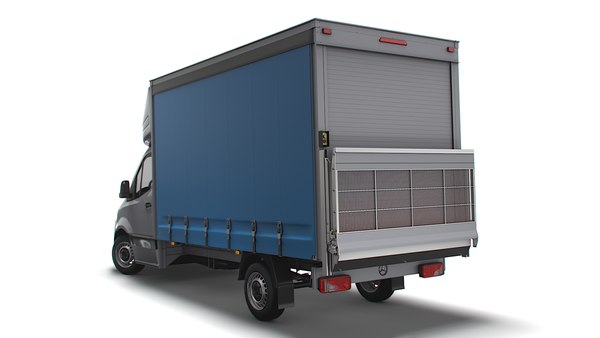 Mercedes Benz Sprinter Luton Curtainsider Tail Lift 2023 3D 모델 ...