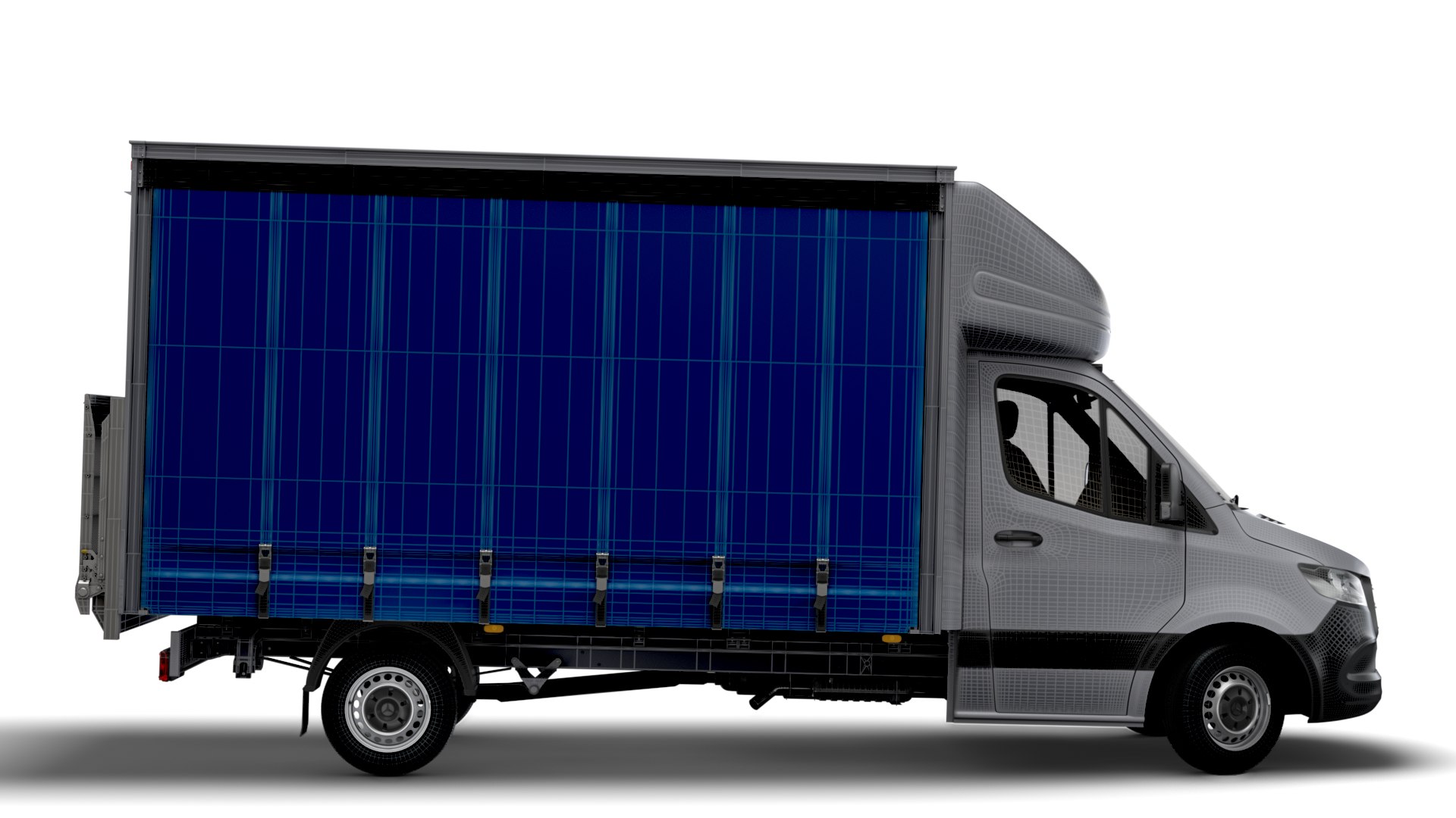 3D Mercedes Benz Sprinter Luton Curtainsider Tail Lift 2023 Model ...