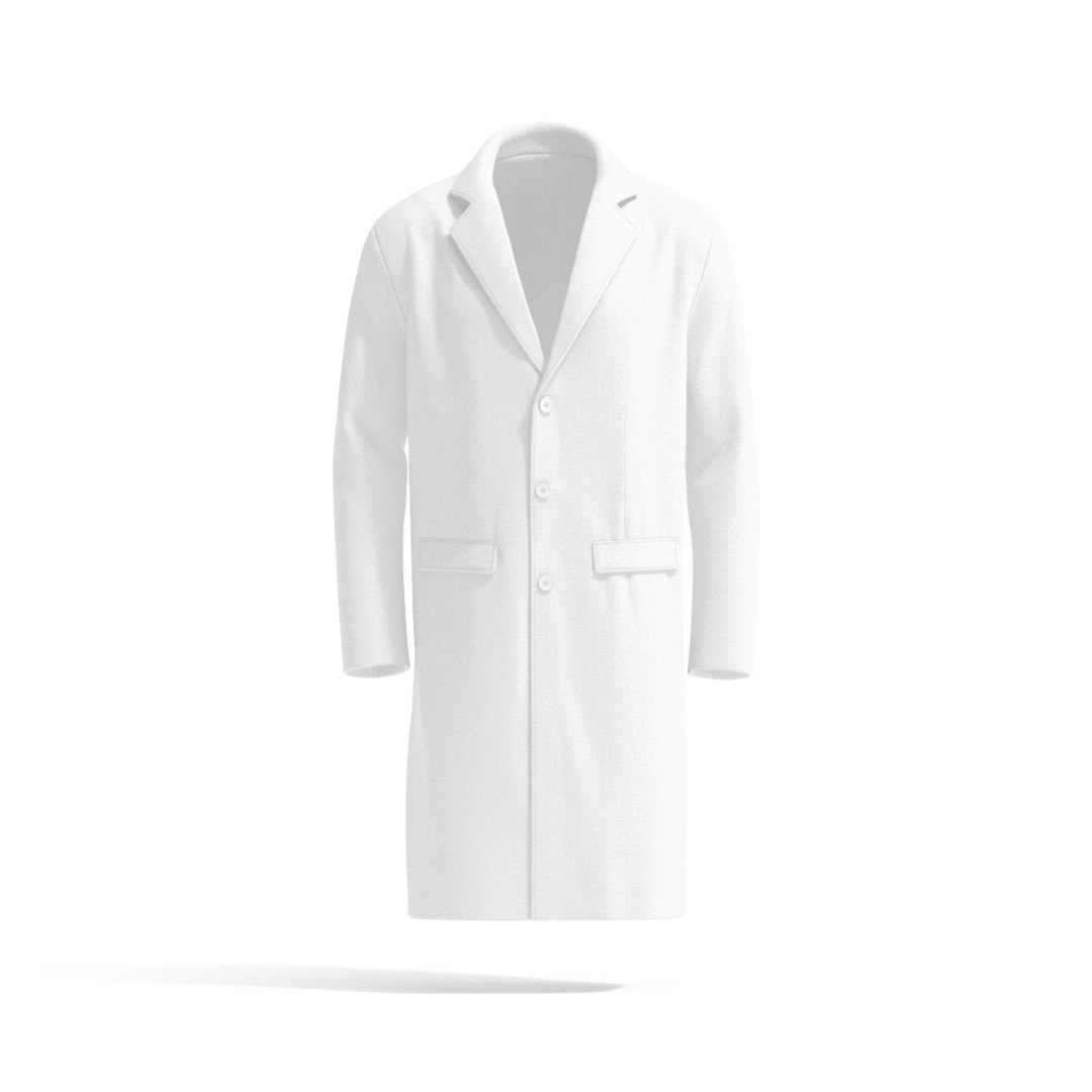 White Wool Coat - Casual Cashmere Outercoat Model - TurboSquid 2180458
