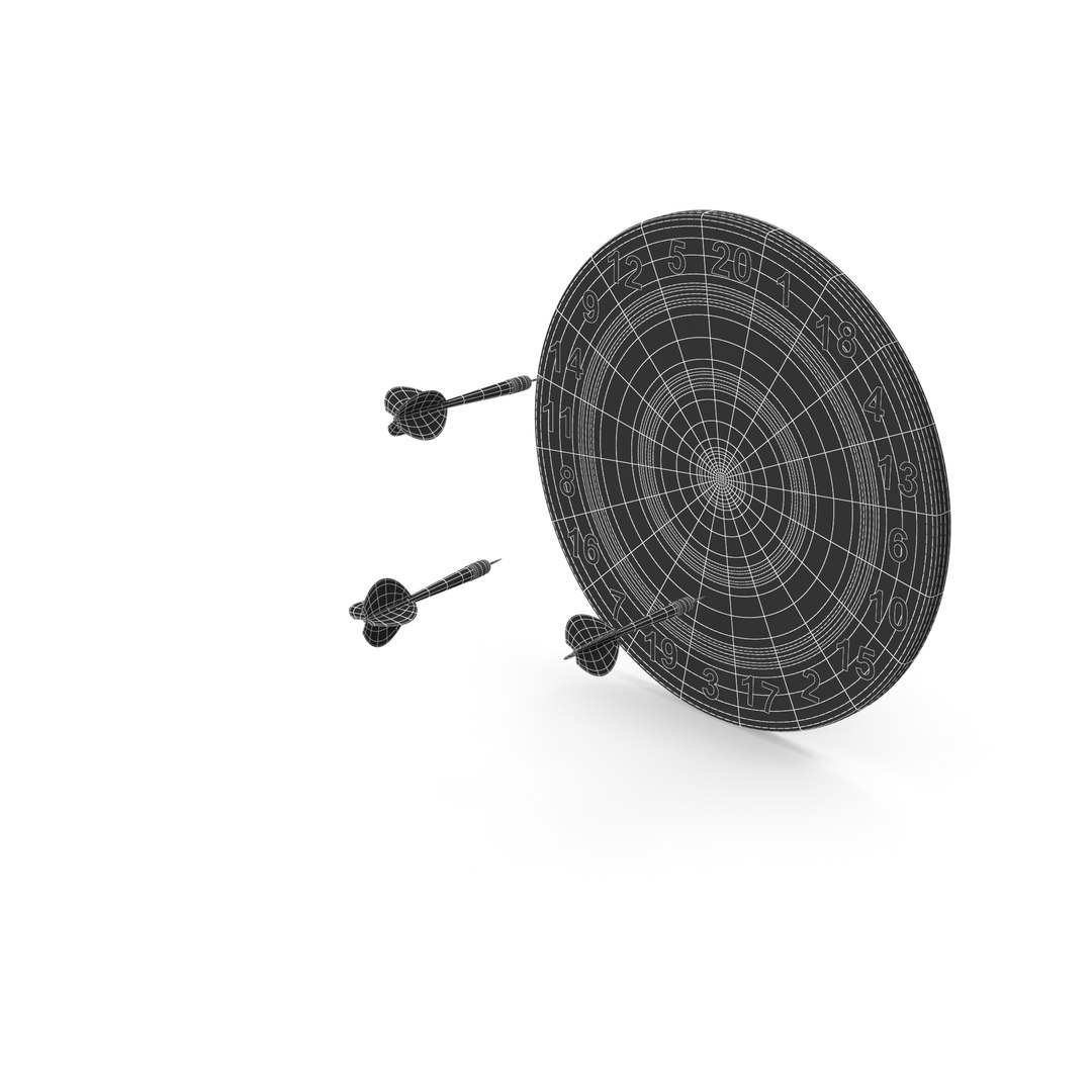 Dartboard And Flying Darts model - TurboSquid 2100509