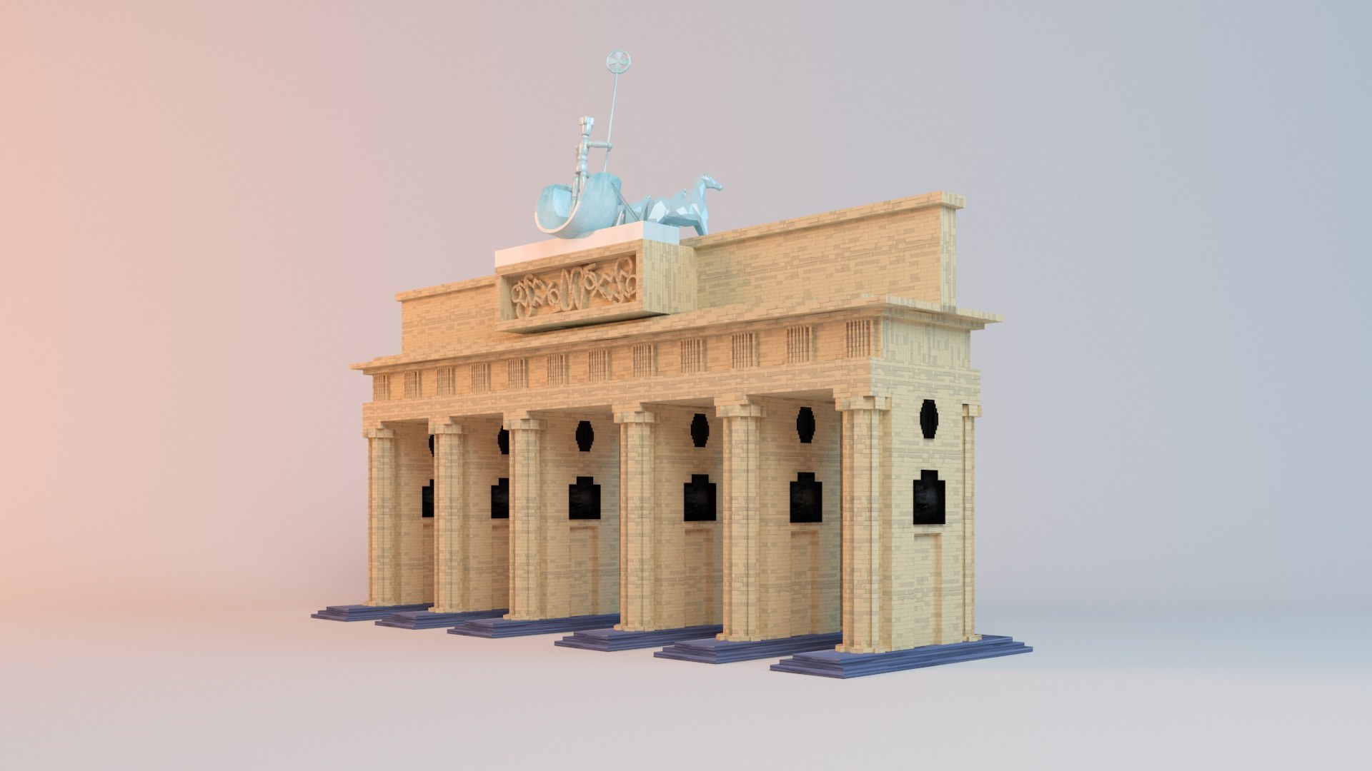 3D Low Poly Brandenburg Tor - Textured 3D Model - TurboSquid 2276131