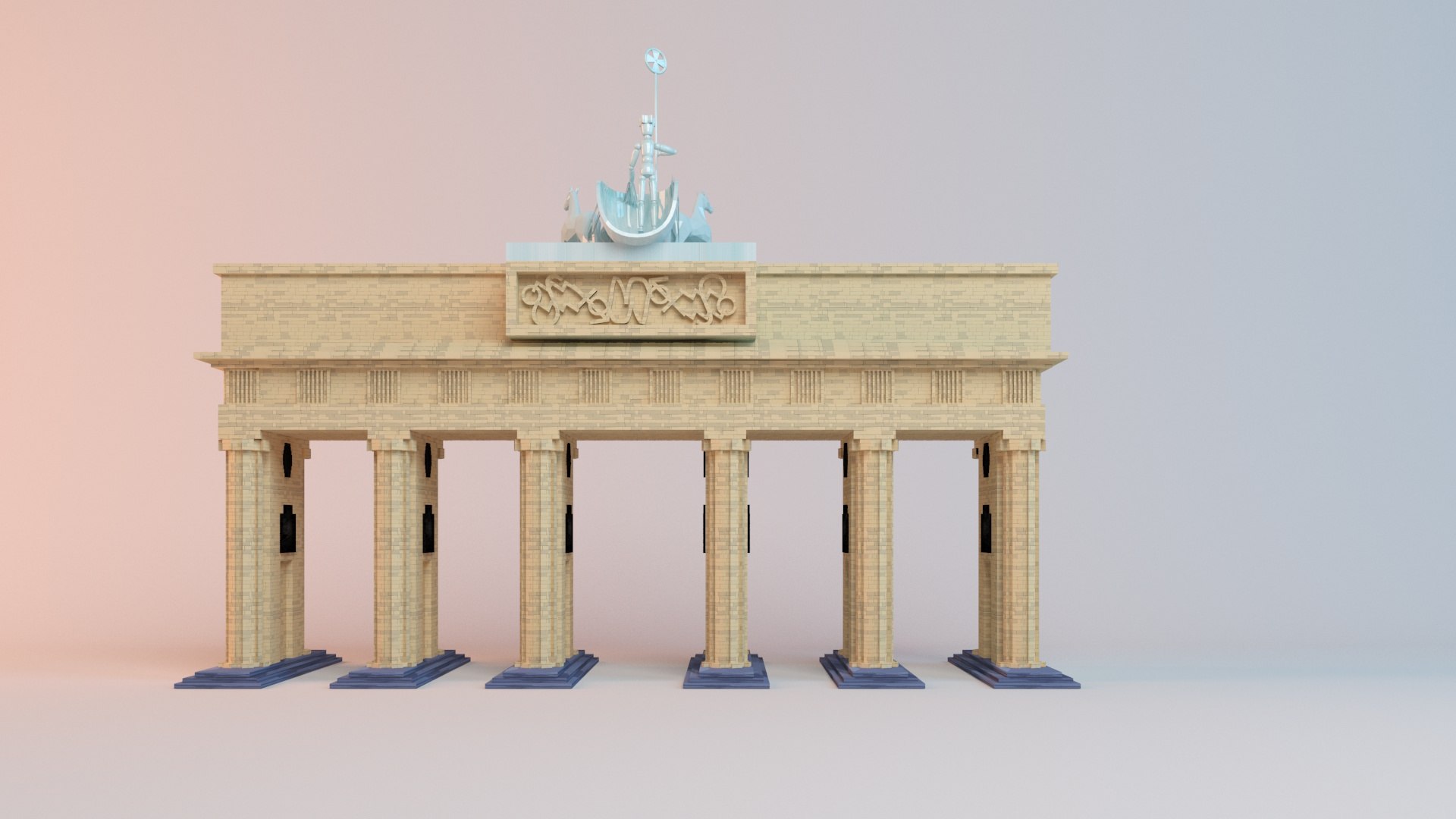 3D Low Poly Brandenburg Tor - Textured 3D Model - TurboSquid 2276131