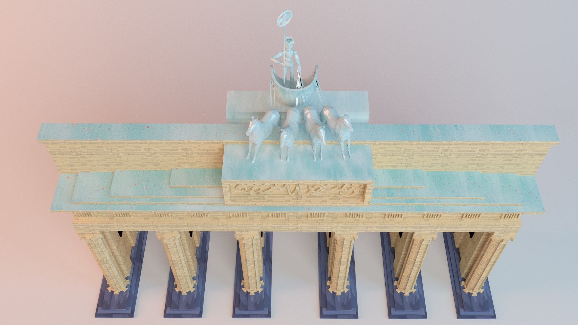 3D Low Poly Brandenburg Tor - Textured 3D Model - TurboSquid 2276131