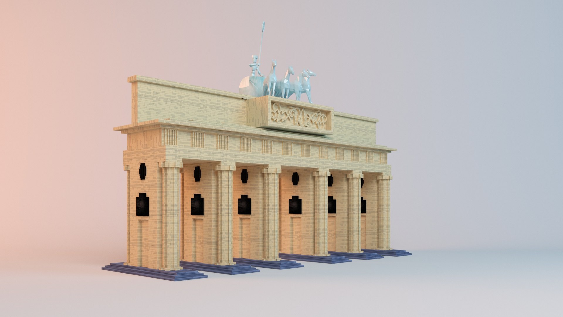 3D Low Poly Brandenburg Tor - Textured 3D Model - TurboSquid 2276131