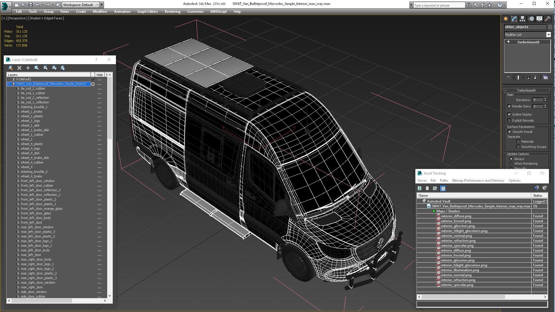 SWAT Van Bulletproof Mercedes Simple Interior 3D model - TurboSquid 2062024