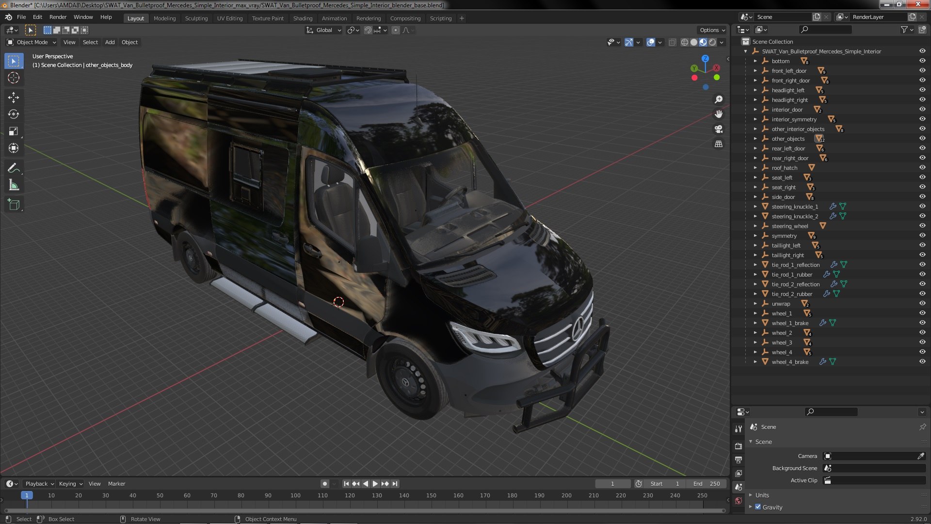 SWAT Van Bulletproof Mercedes Simple Interior 3D model - TurboSquid 2062024