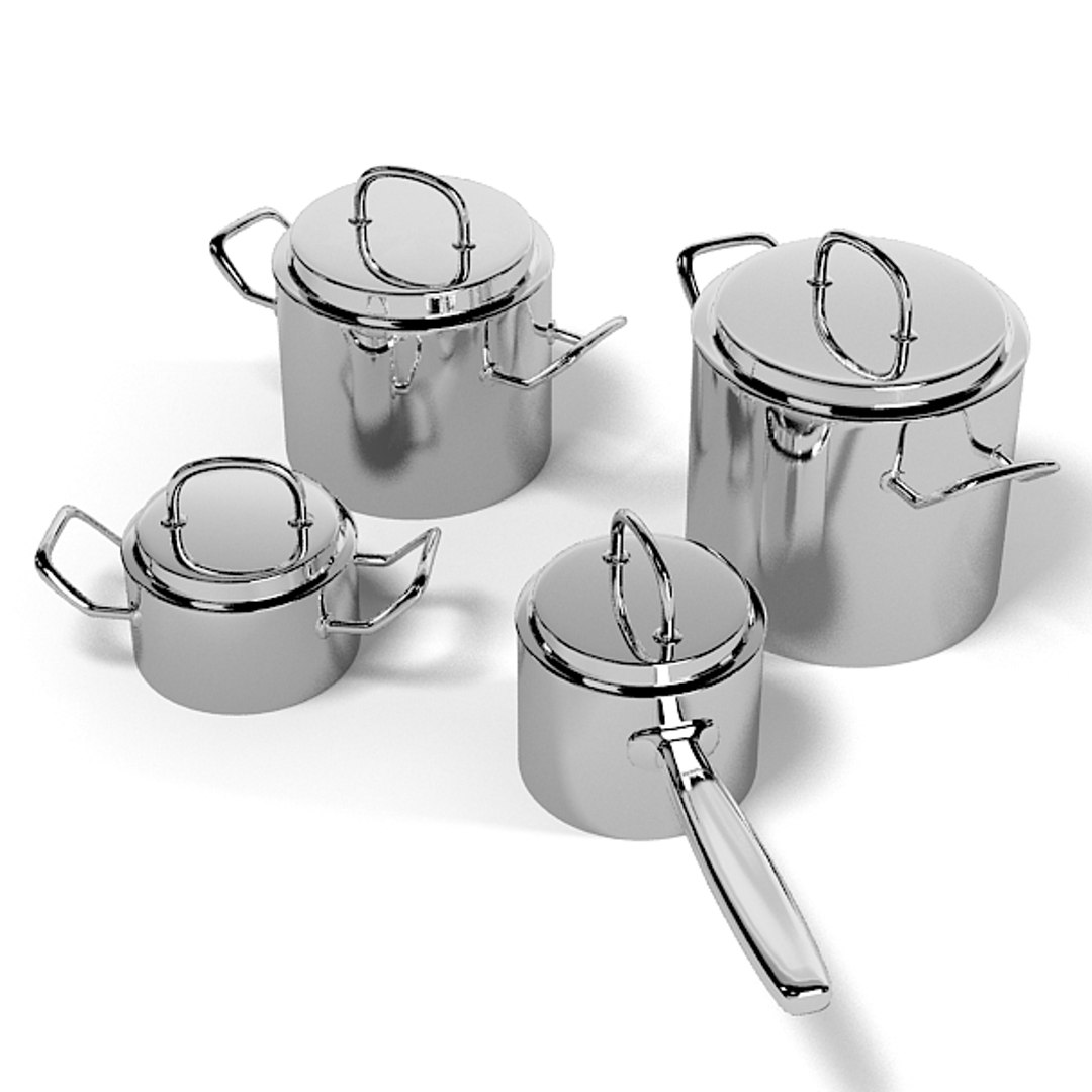 3d Model Of Kitchen Pan Metal