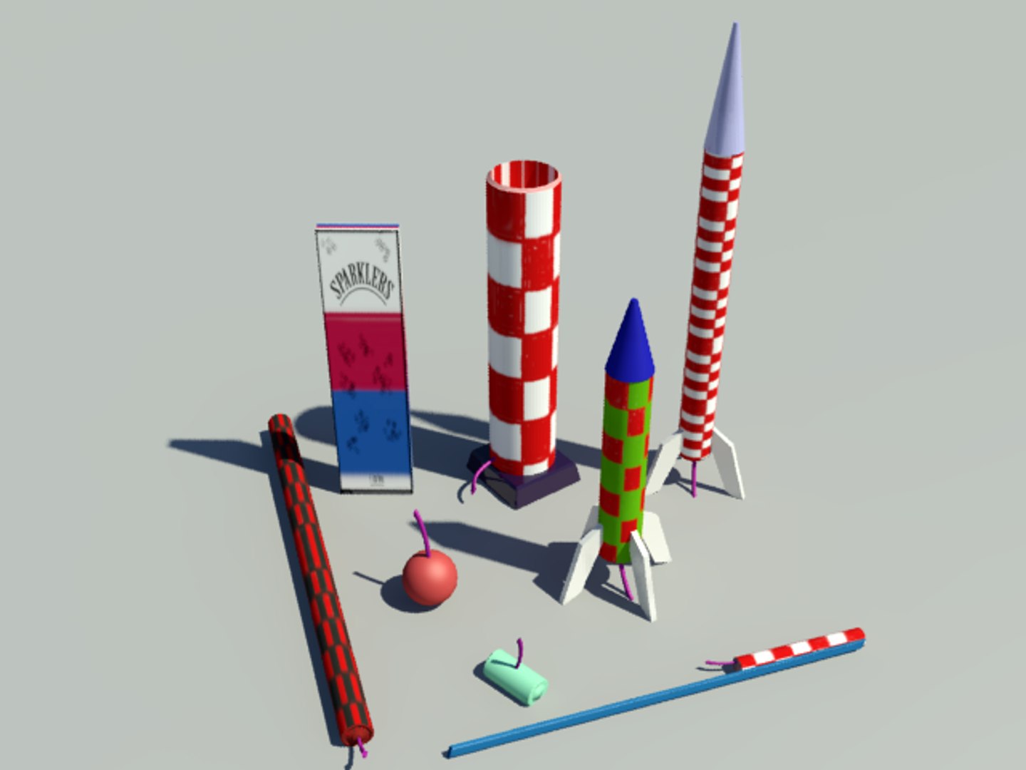 Fireworks Explosive 3d Model