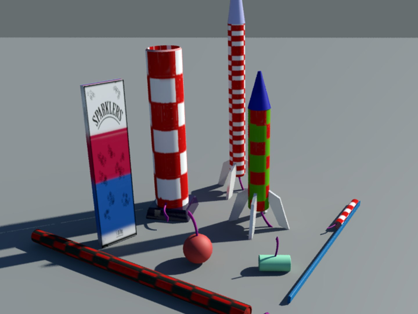 Fireworks Explosive 3d Model