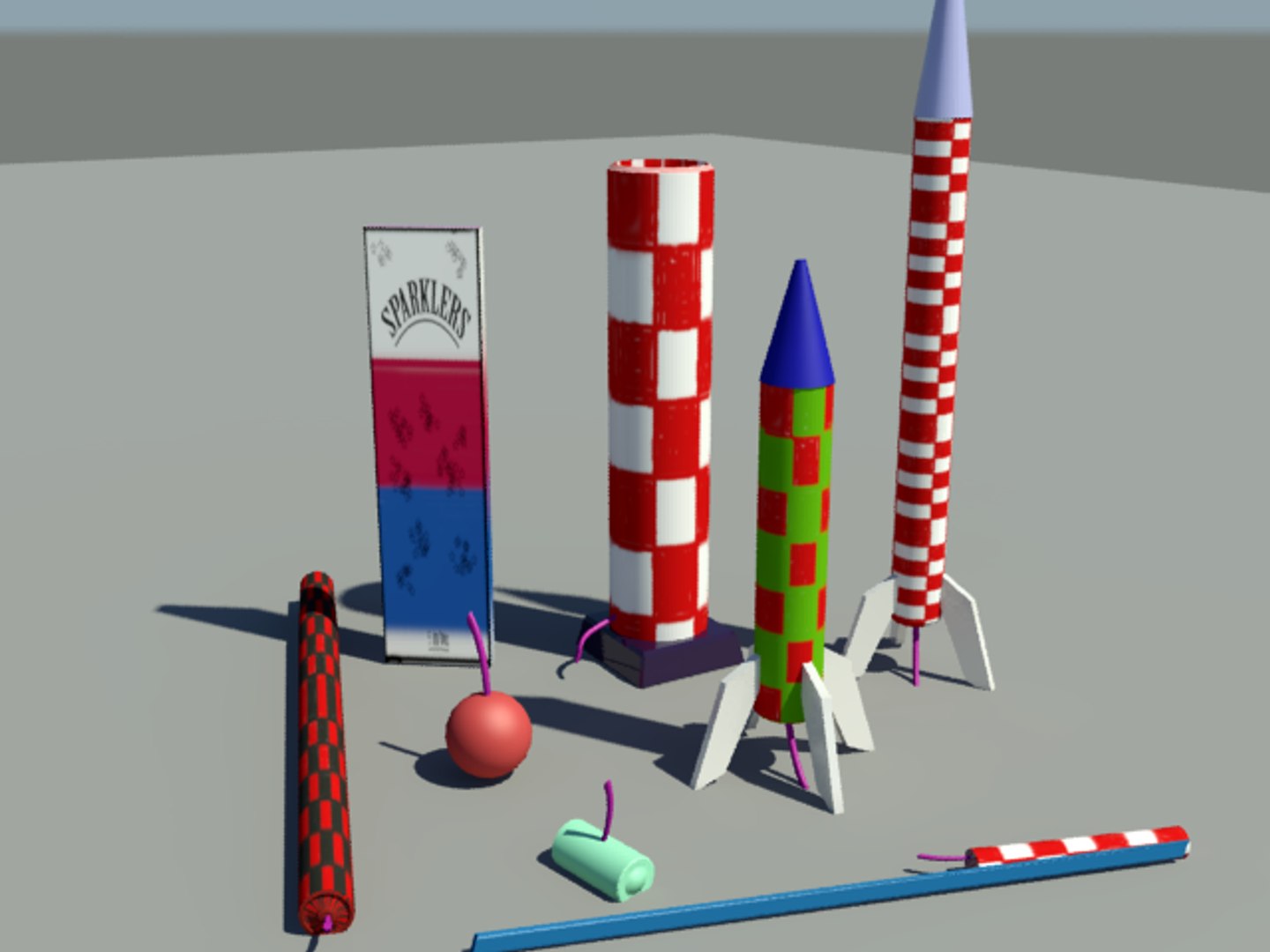 Fireworks Explosive 3d Model
