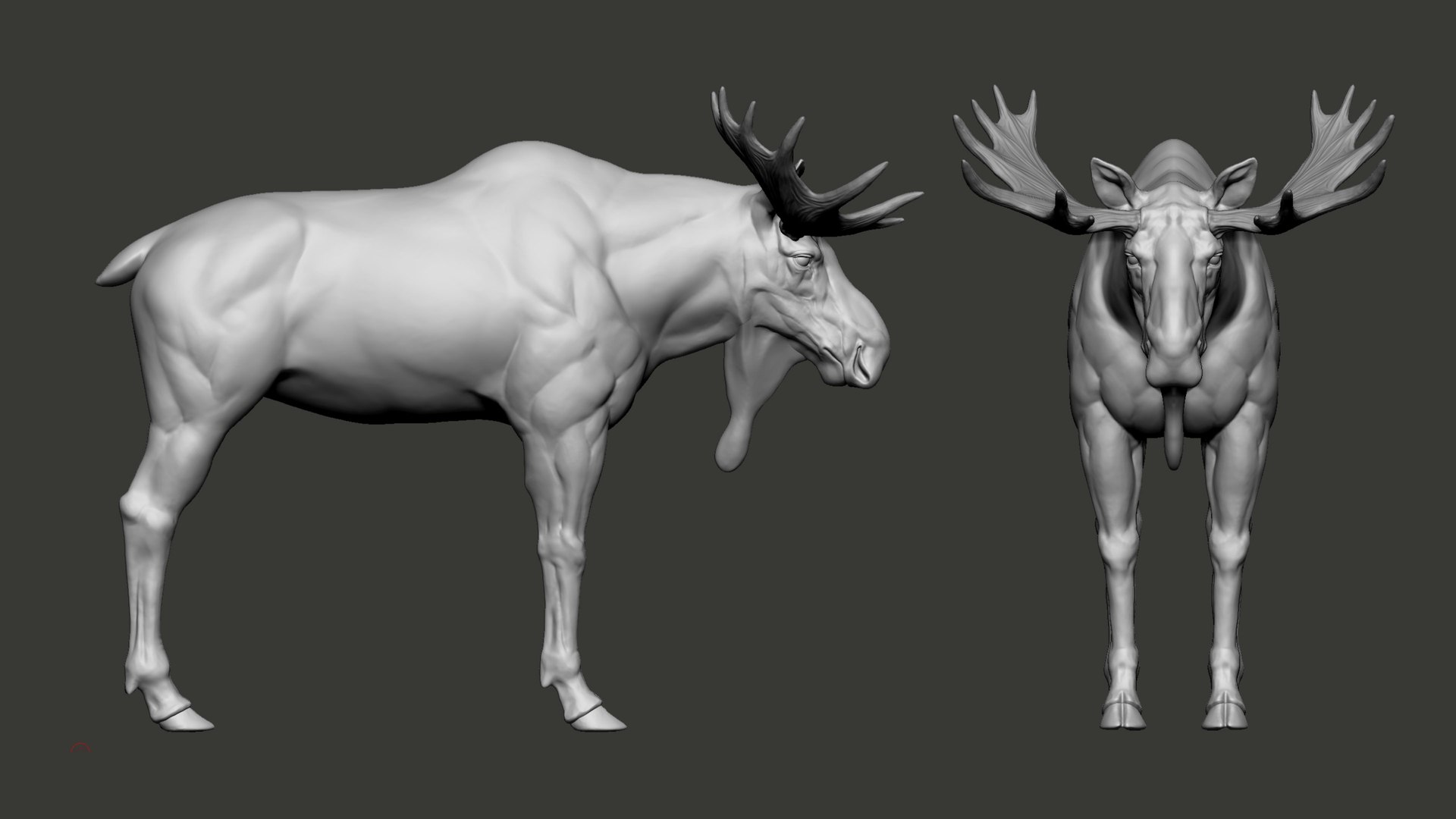 3D Model Moose Elk Base Mesh Sculpture - TurboSquid 2298856
