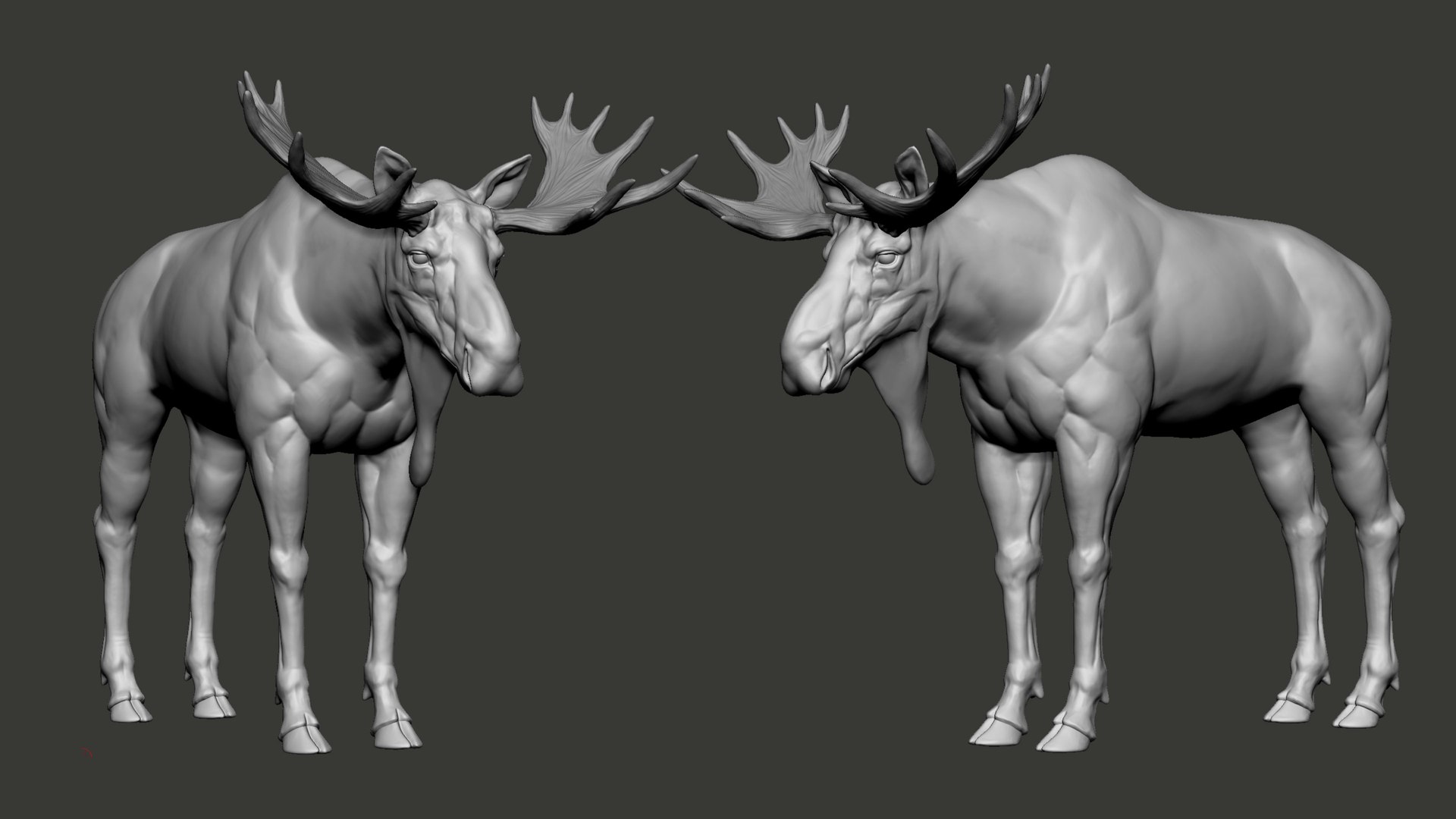 3D Model Moose Elk Base Mesh Sculpture - TurboSquid 2298856