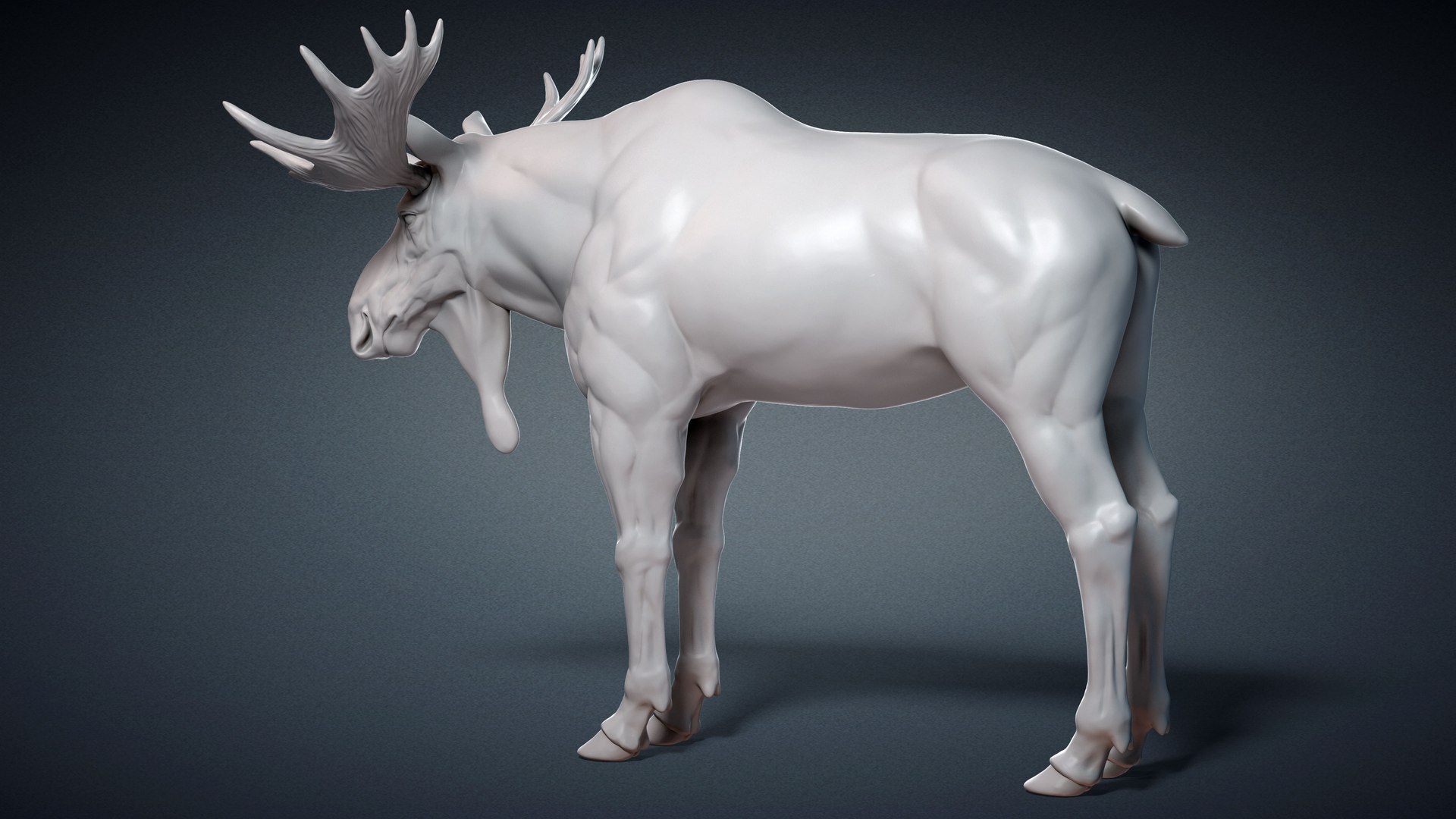 3D Model Moose Elk Base Mesh Sculpture - TurboSquid 2298856