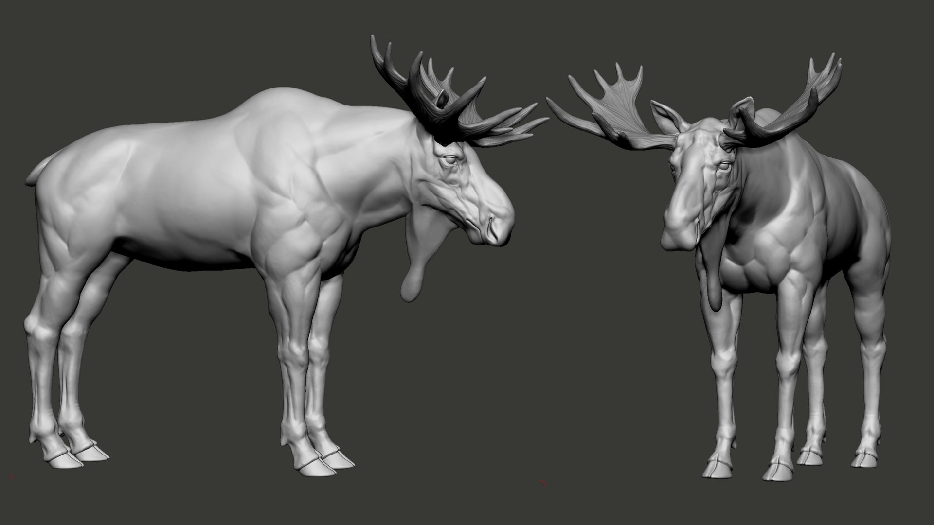 3D Model Moose Elk Base Mesh Sculpture - TurboSquid 2298856