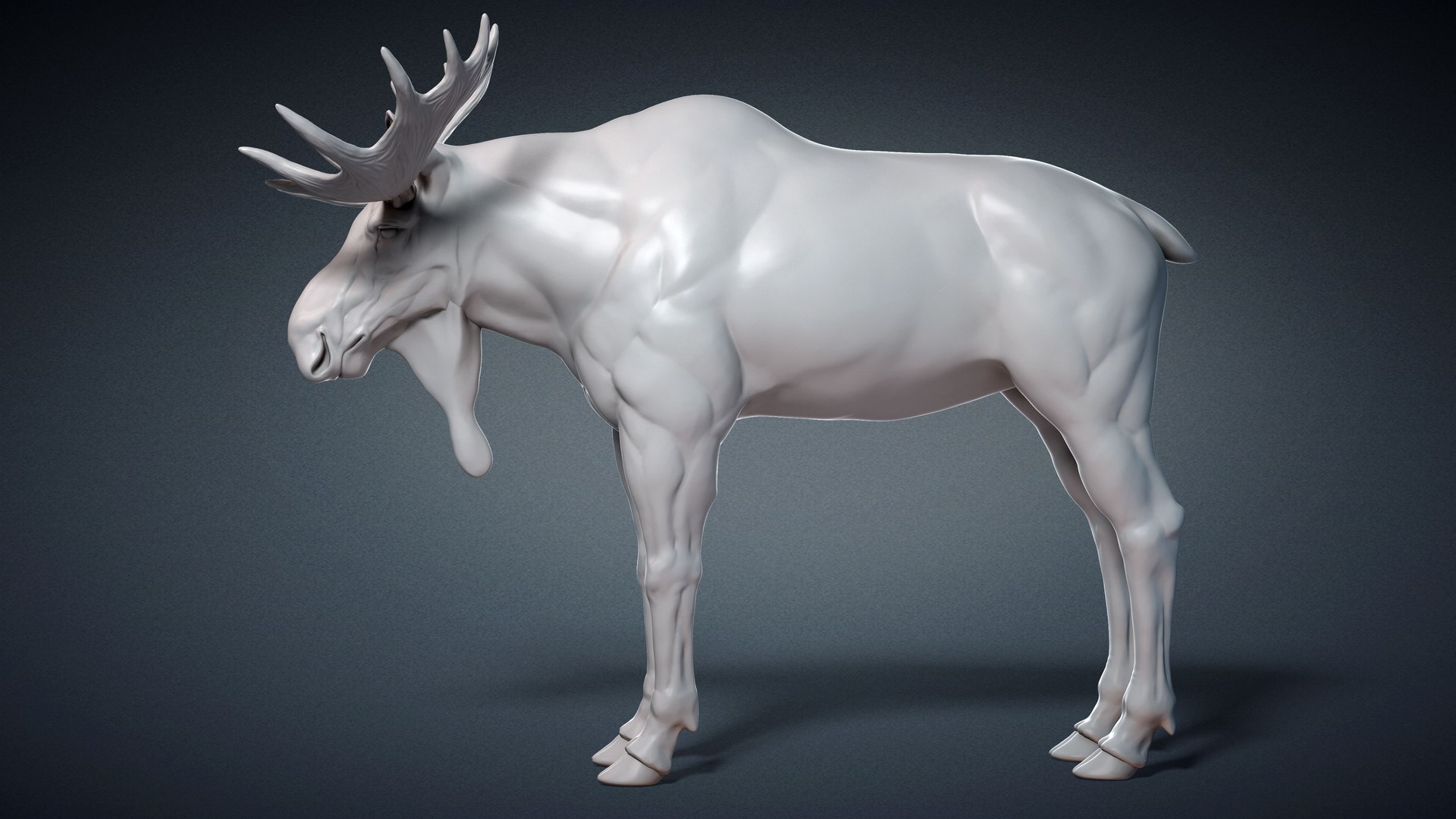3D Model Moose Elk Base Mesh Sculpture - TurboSquid 2298856
