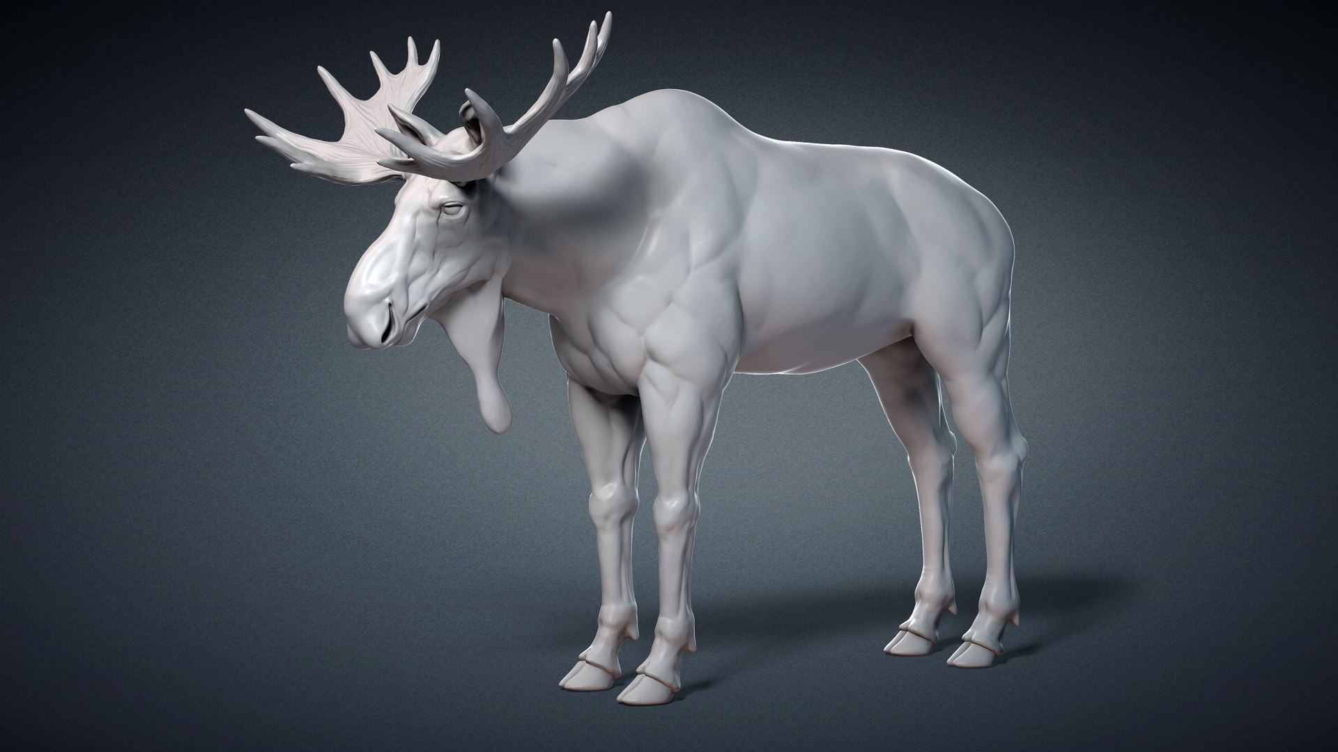 3D Model Moose Elk Base Mesh Sculpture - TurboSquid 2298856
