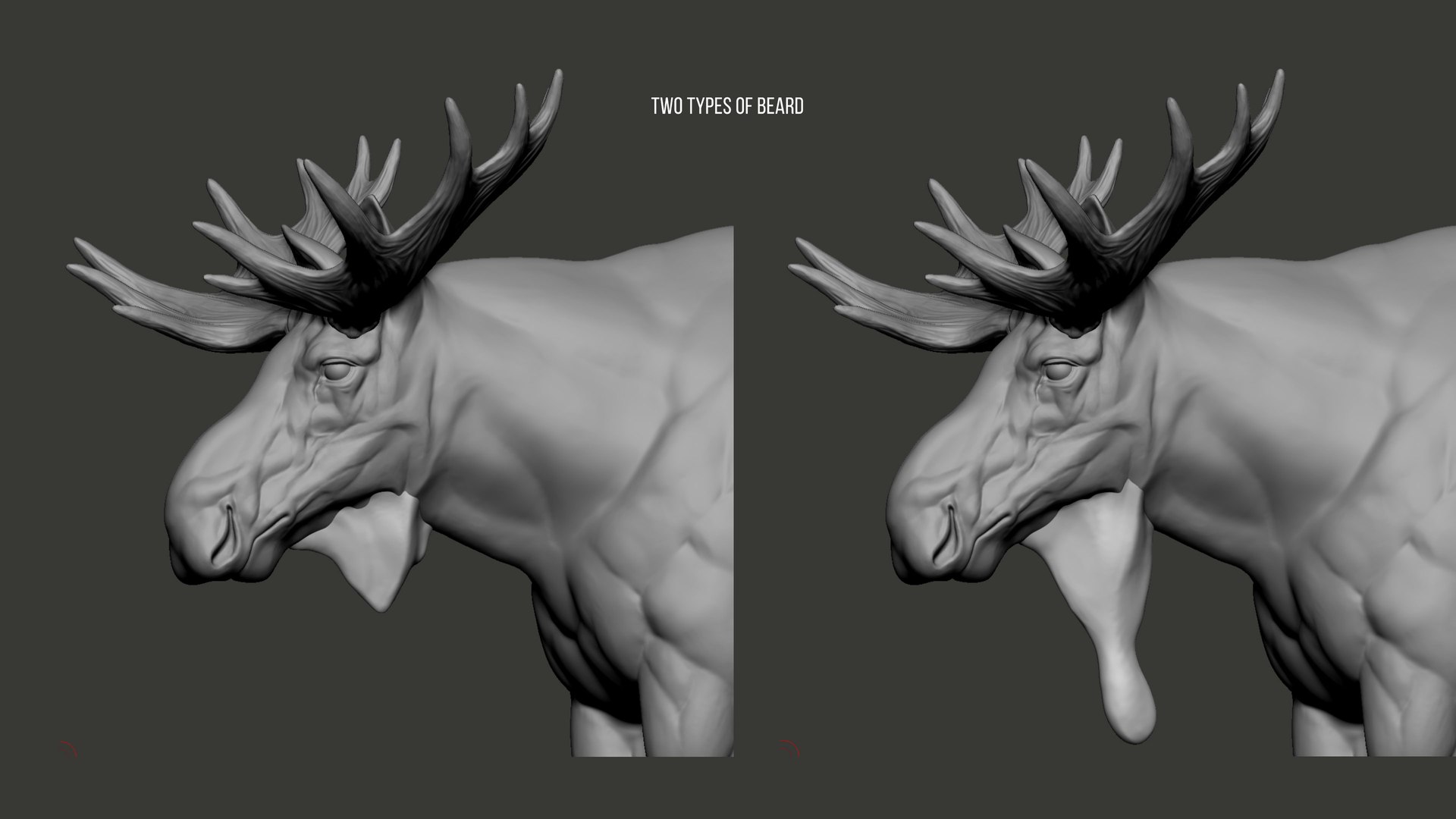 3D Model Moose Elk Base Mesh Sculpture - TurboSquid 2298856